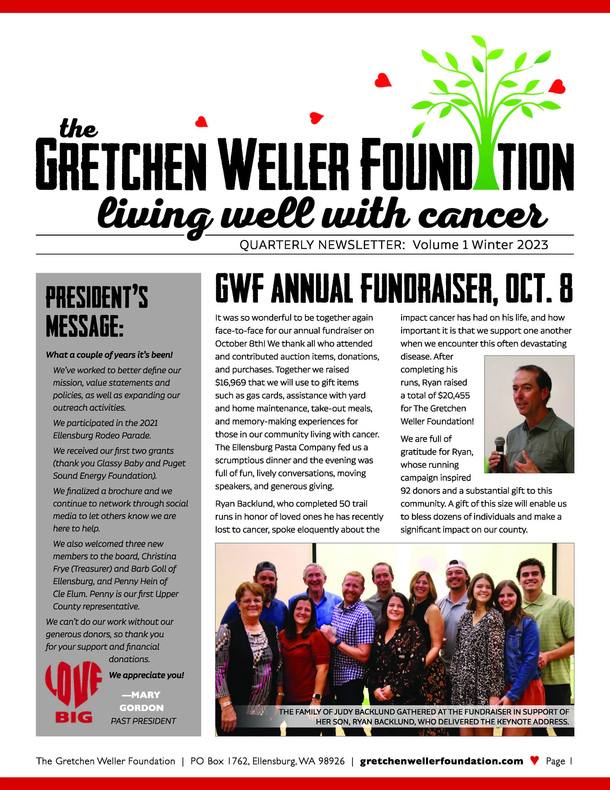 Newsletter — Gretchen Weller Foundation
