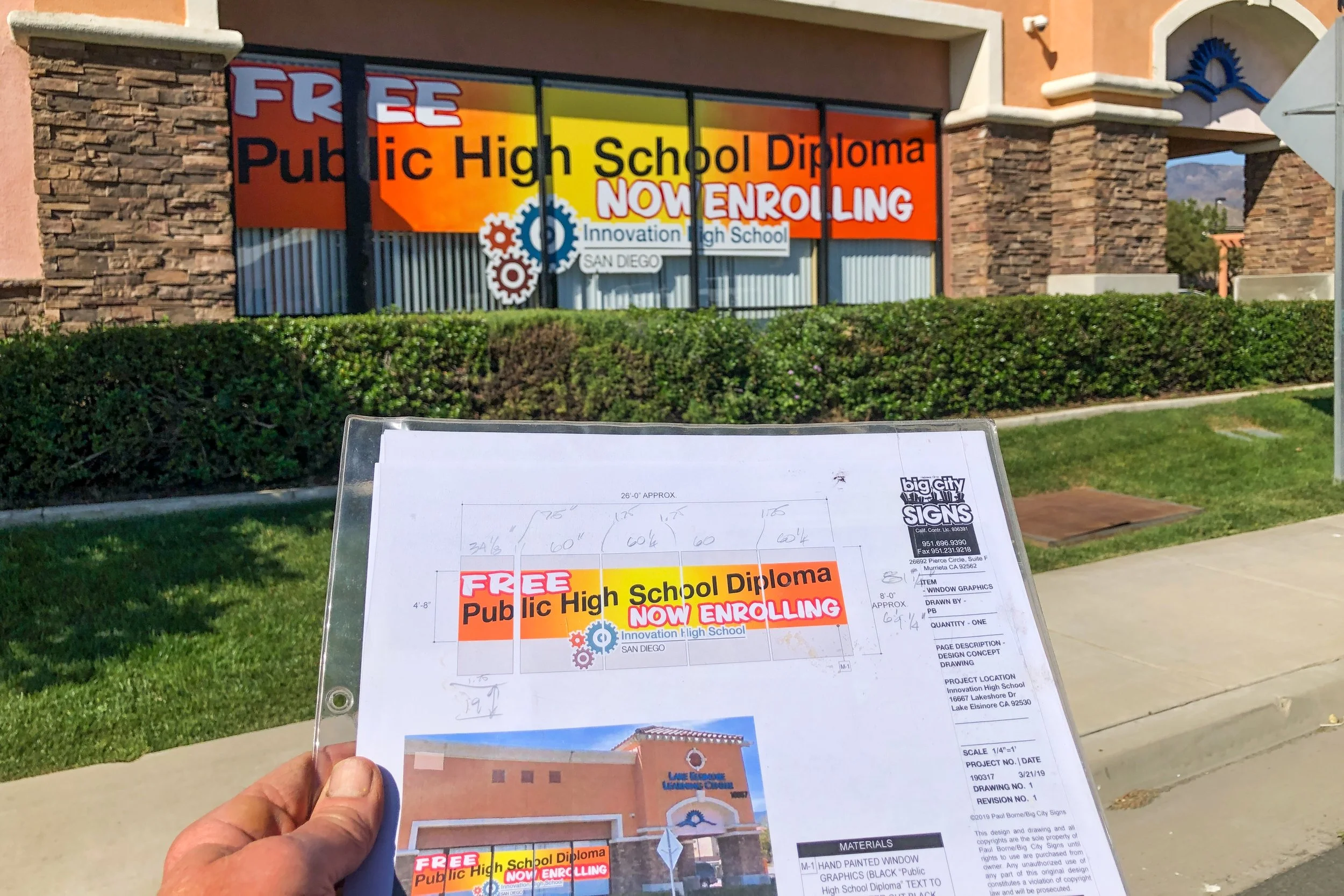 Innovation High School hand painted AND vinyl window graphics — Big ...