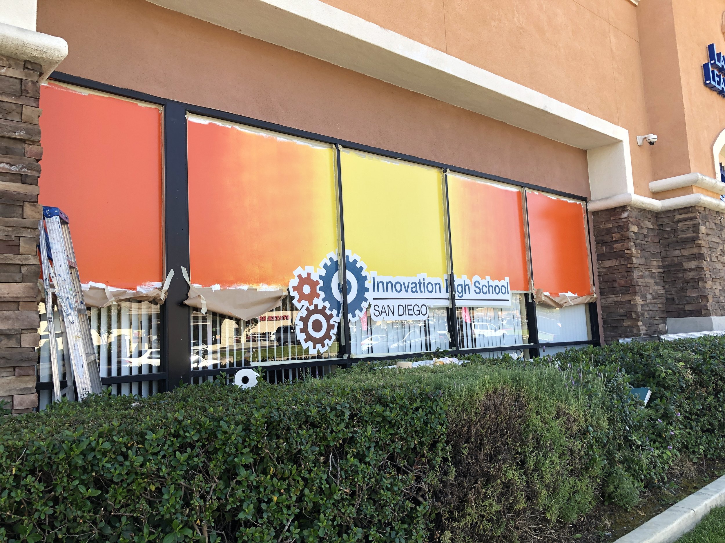 Innovation High School hand painted AND vinyl window graphics — Big ...