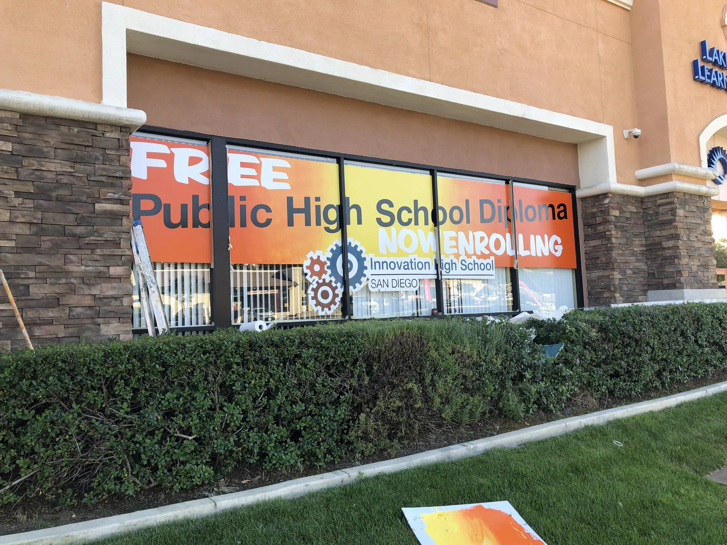 Innovation High School hand painted AND vinyl window graphics — Big ...