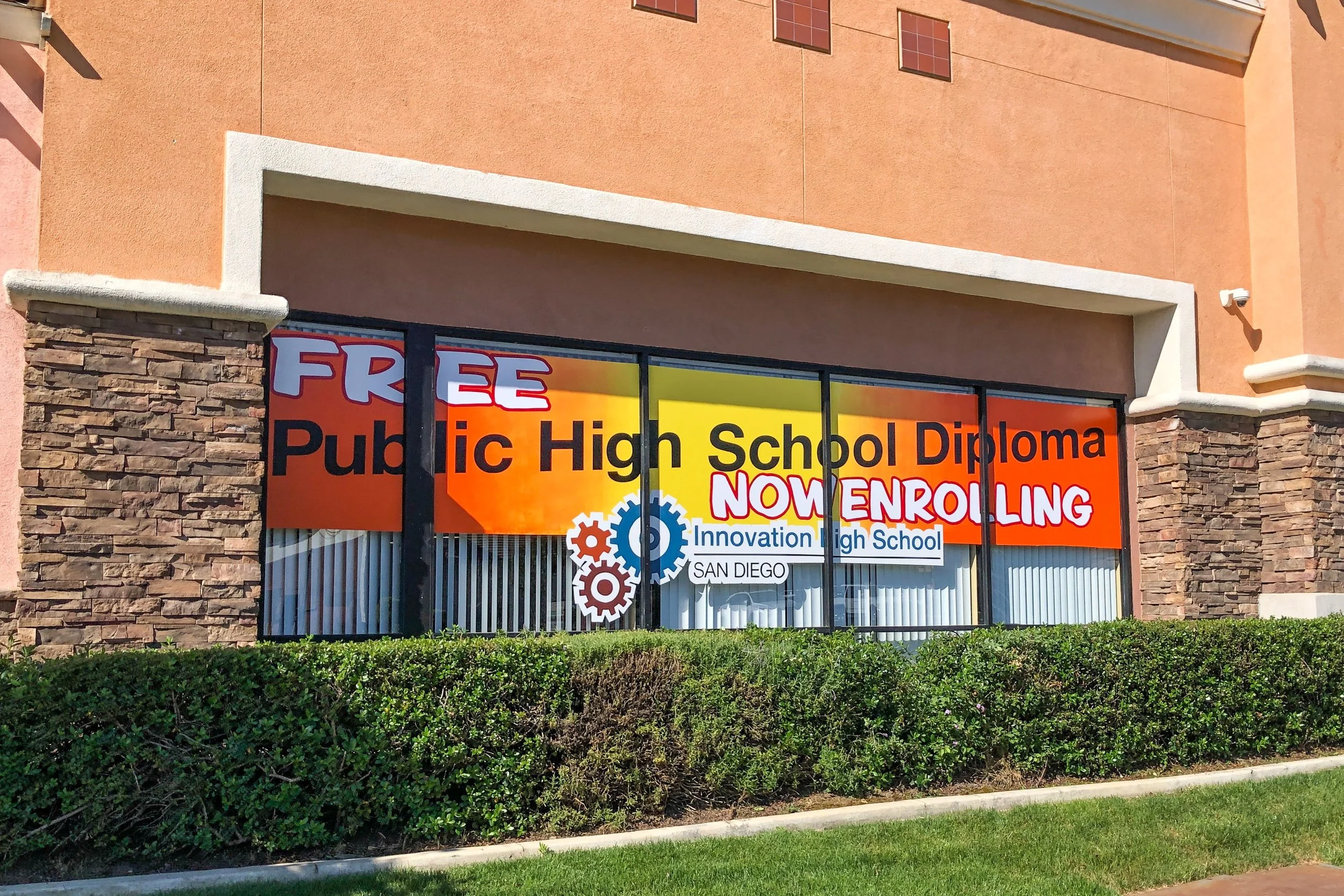 Innovation High School hand painted AND vinyl window graphics — Big ...