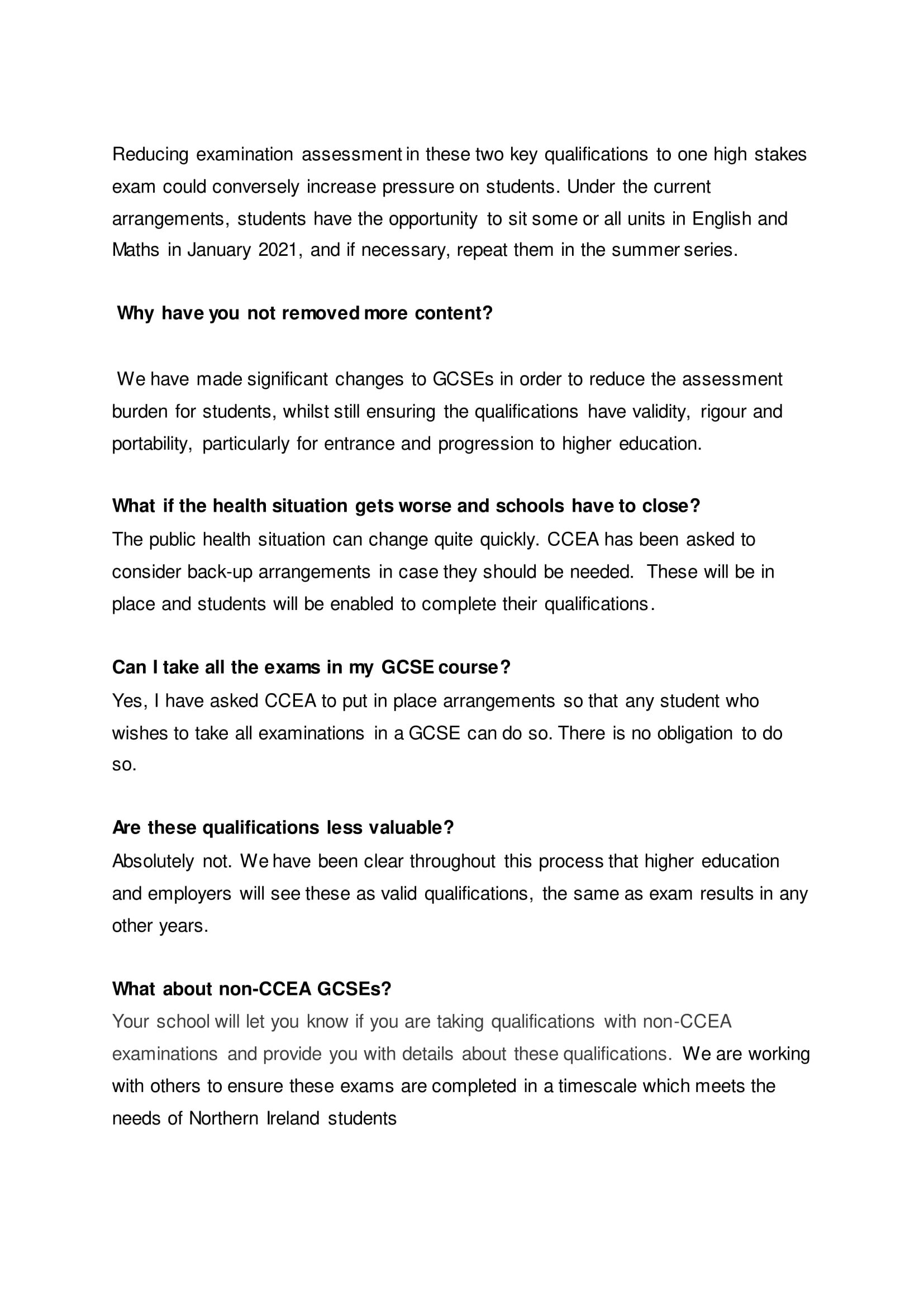 DELIVERY OF GCSE, AS AND A LEVEL QUALIFICATIONS IN 2020/21 — Larne High ...