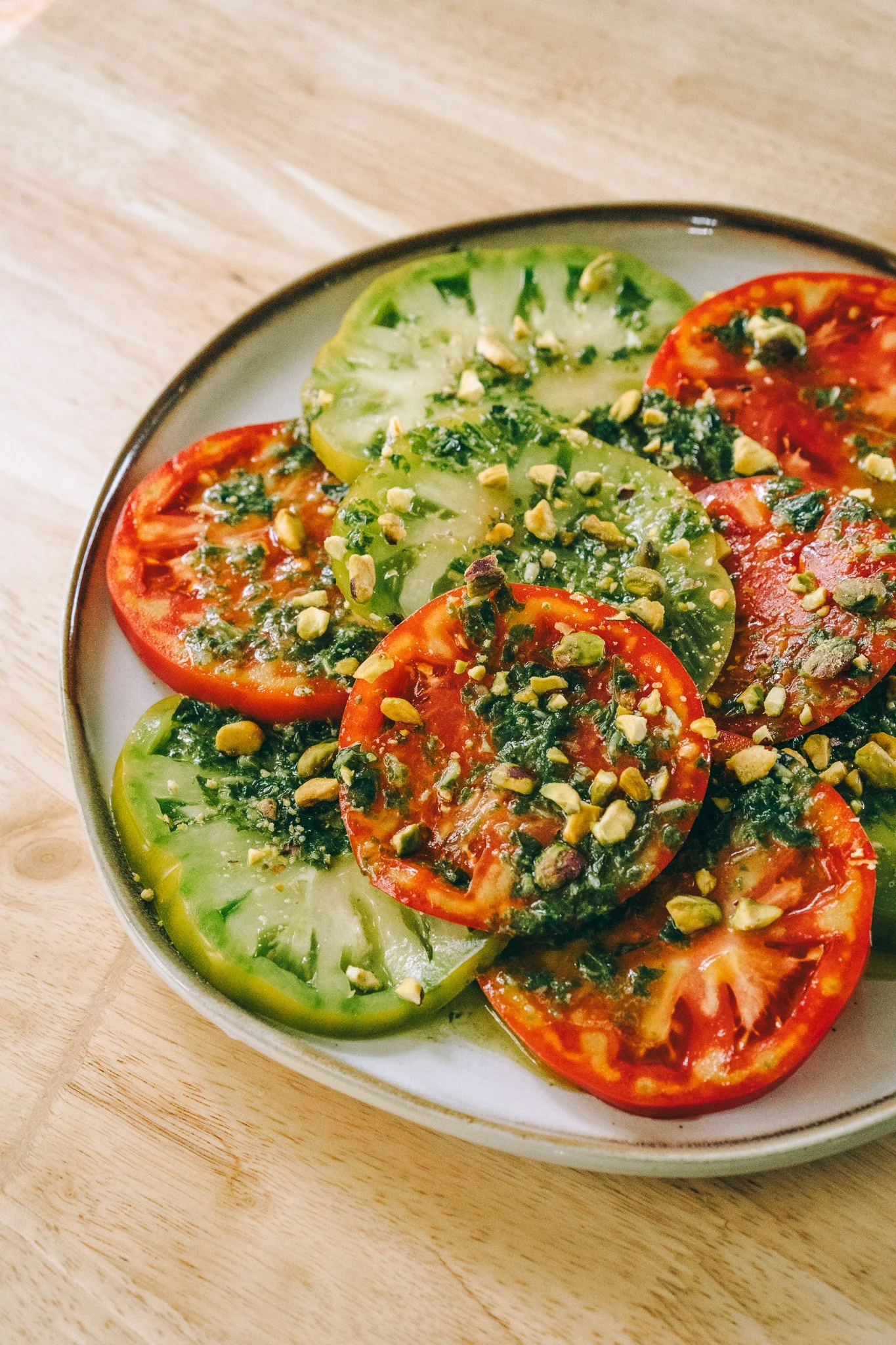 Heirloom Tomato Salad with Basil Dressing — My Moonstone Kitchen