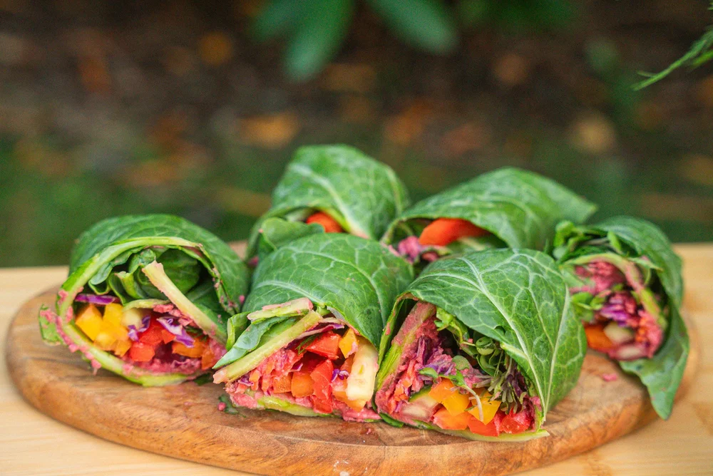 Rainbow Collard Wraps — My Moonstone Kitchen