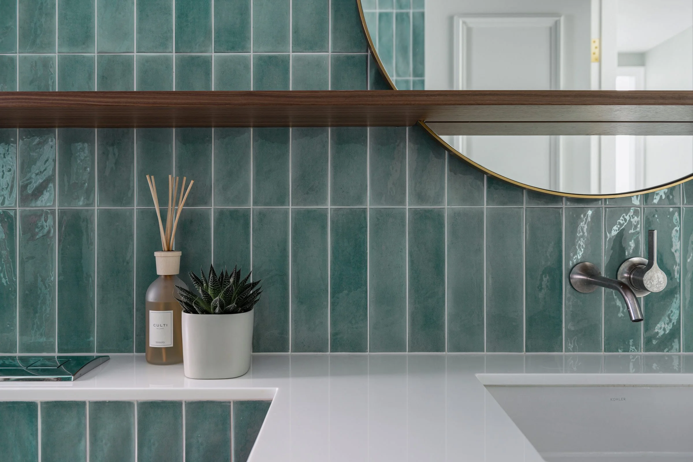 Shades of Green Define This Modern Family Apartment — Design Anthology