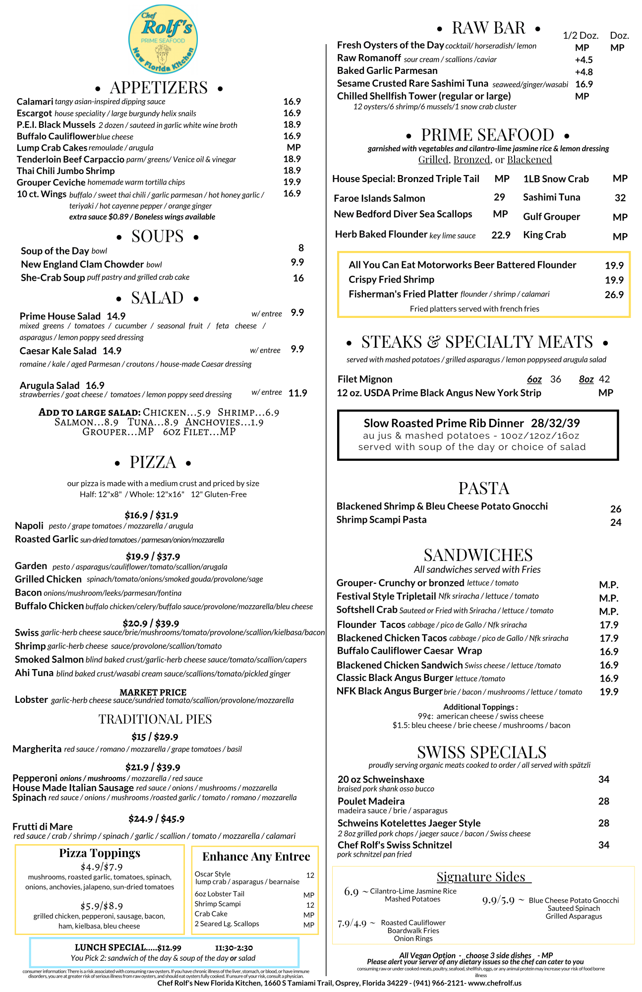 Chef Rolf's New Florida Kitchen | Raw Bar and Cocktails Sarasota