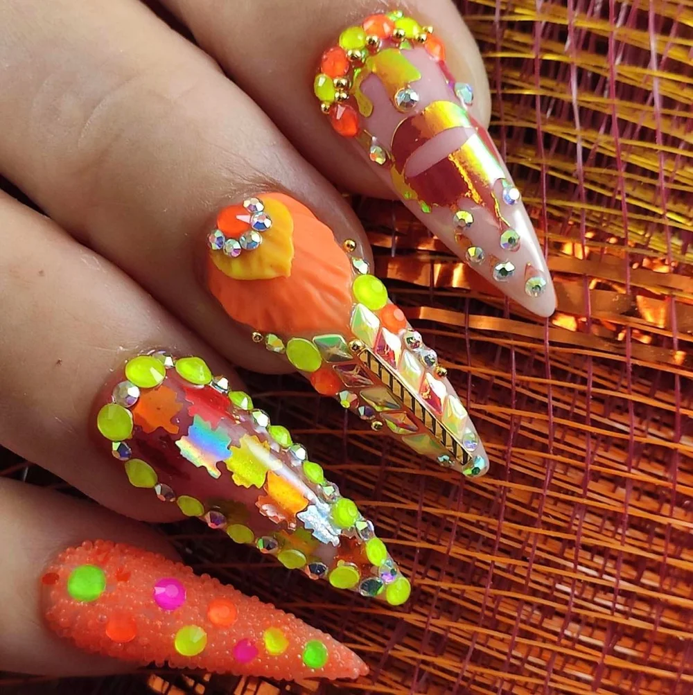 Acrylic Nails Designs Neon