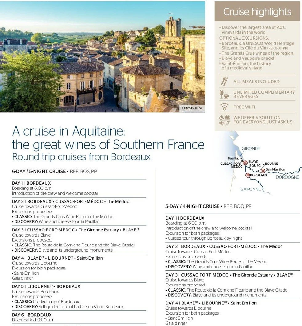 The Great Wines of Bordeaux Valley Cruise