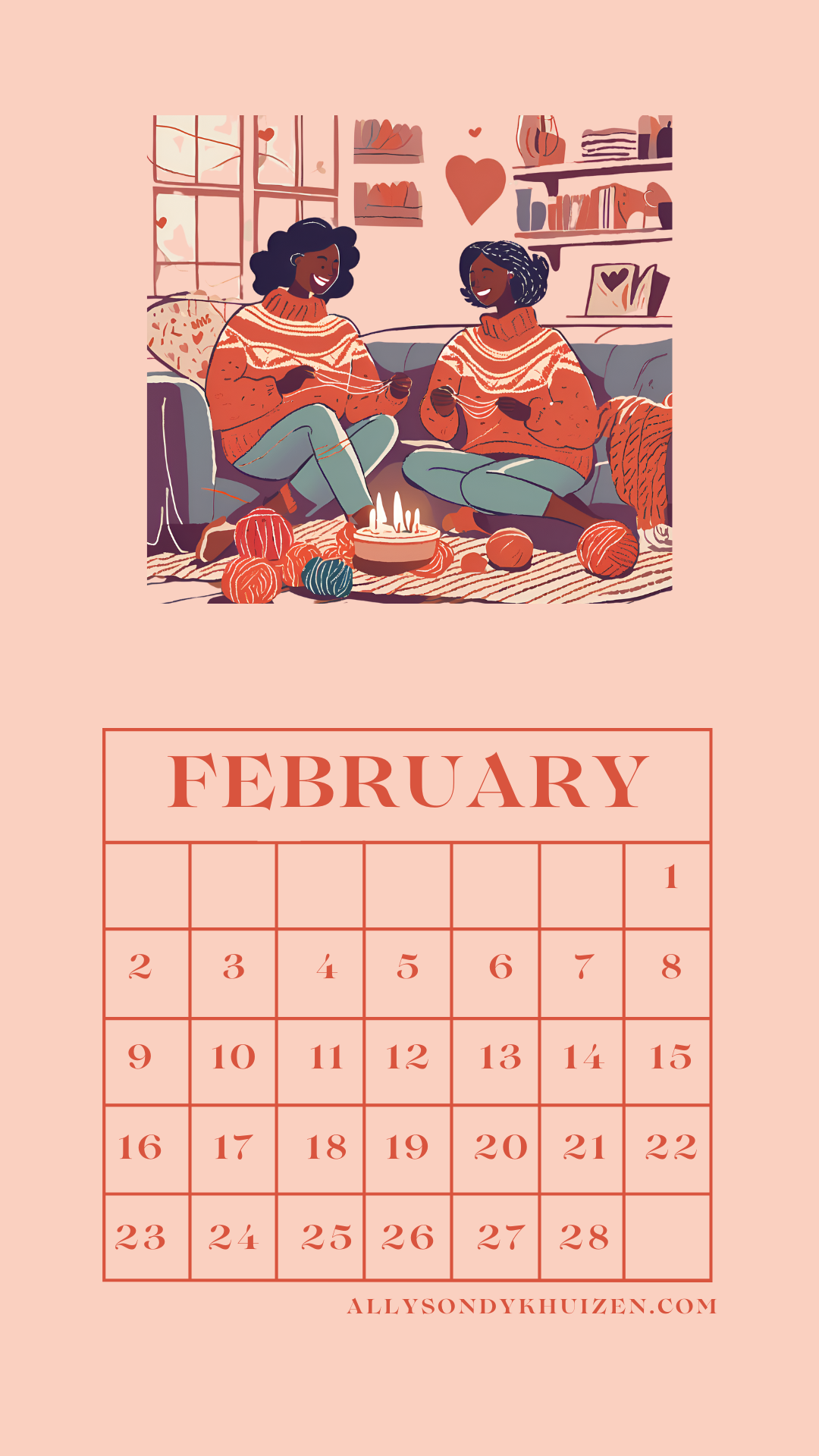 February Calendar Wallpaper! — Allyson Dykhuizen
