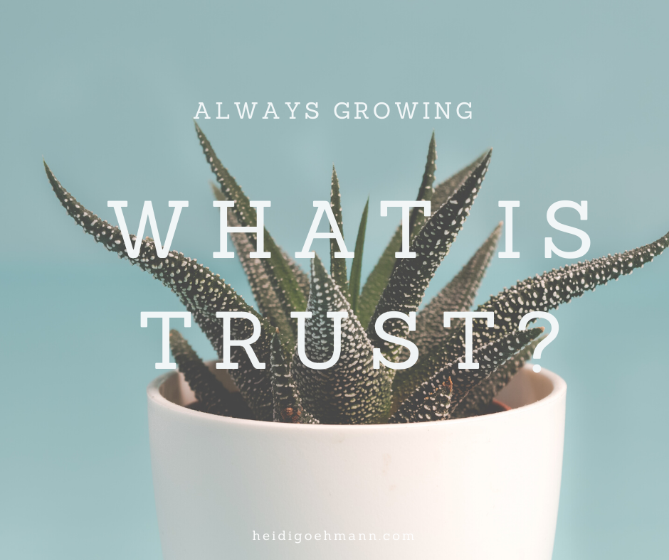 Always Growing: What is Trust? — Heidi Goehmann