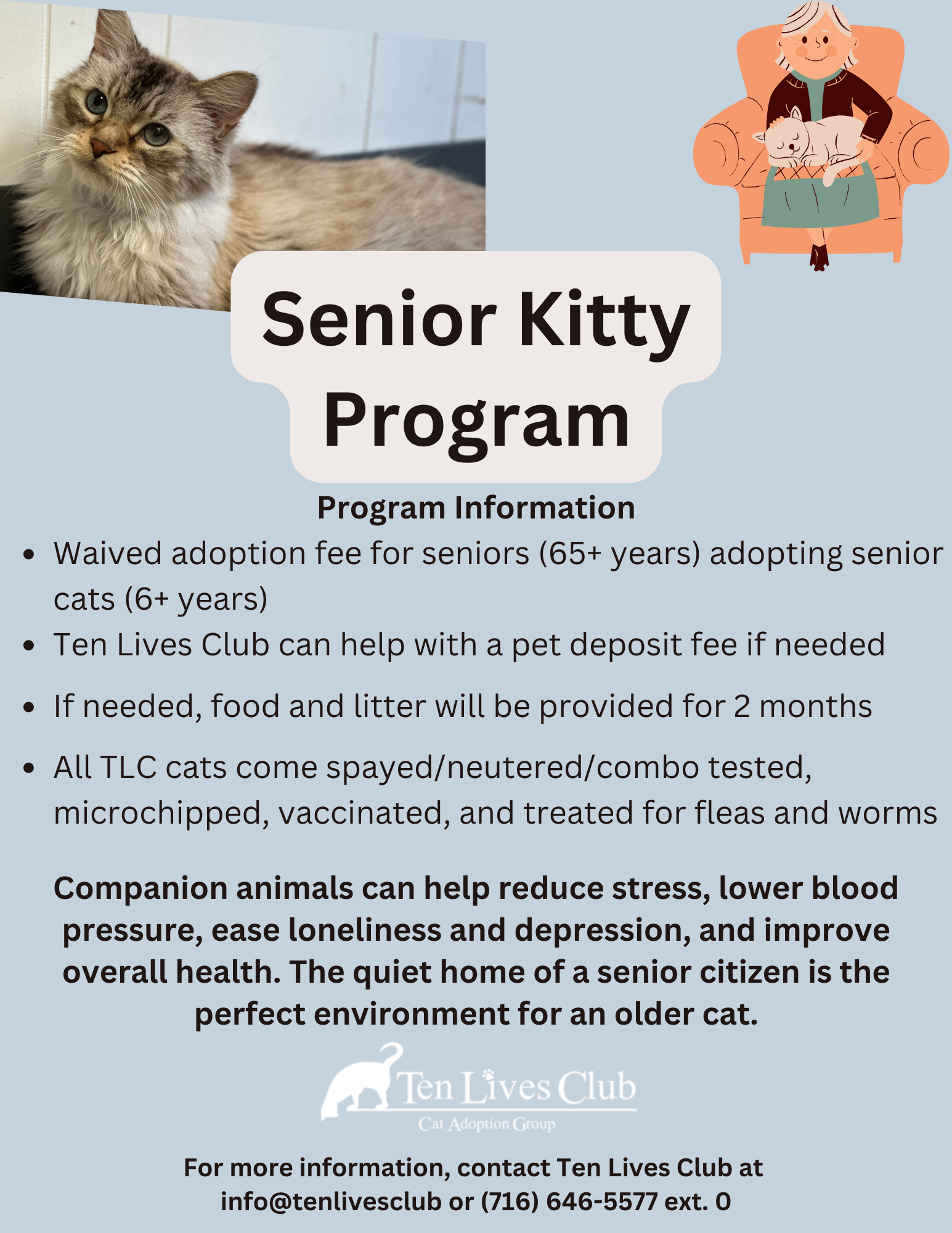 Senior Kitty Program — Ten Lives Club