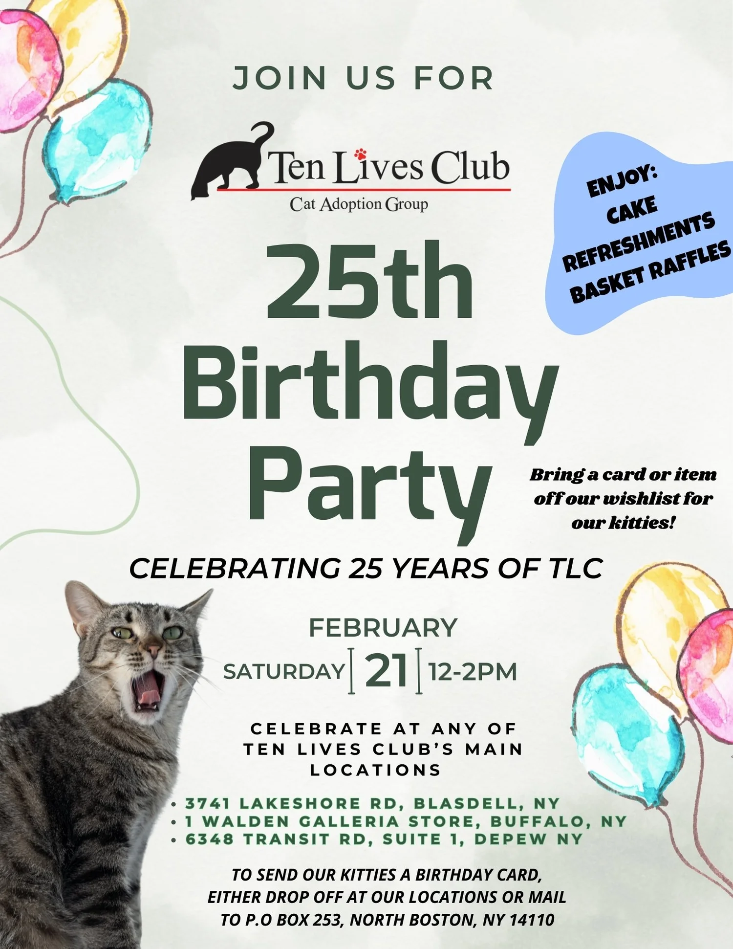 Ten Lives Club's 25th Birthday Party — Ten Lives Club
