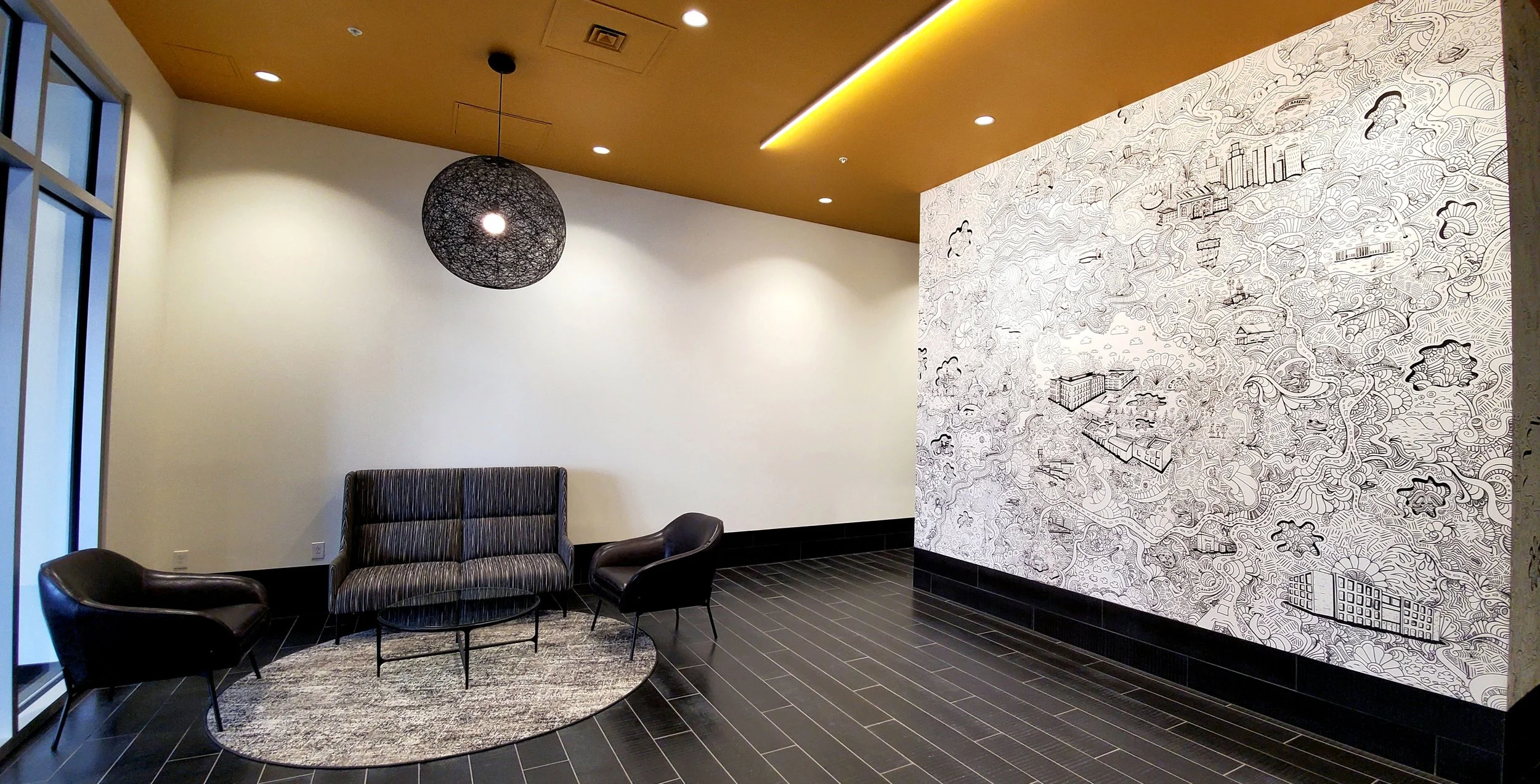 Strang Hall & Edison District Lobby Kansas Map Mural — Doodle Dood LLC
