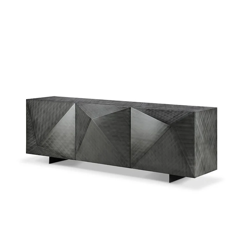 Dappo Credenza in Silver Metallic Finish — Olivya Stone