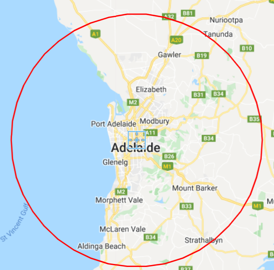 Adelaide Radial Map - Workforce Advisory