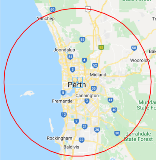 Perth Radial Map - Workforce Advisory