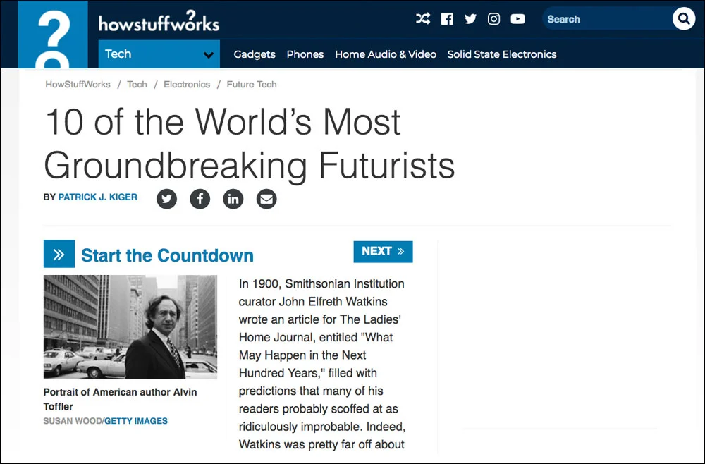 Alvin Toffler on How Stuff Works.com — SUSAN WOOD BLOG