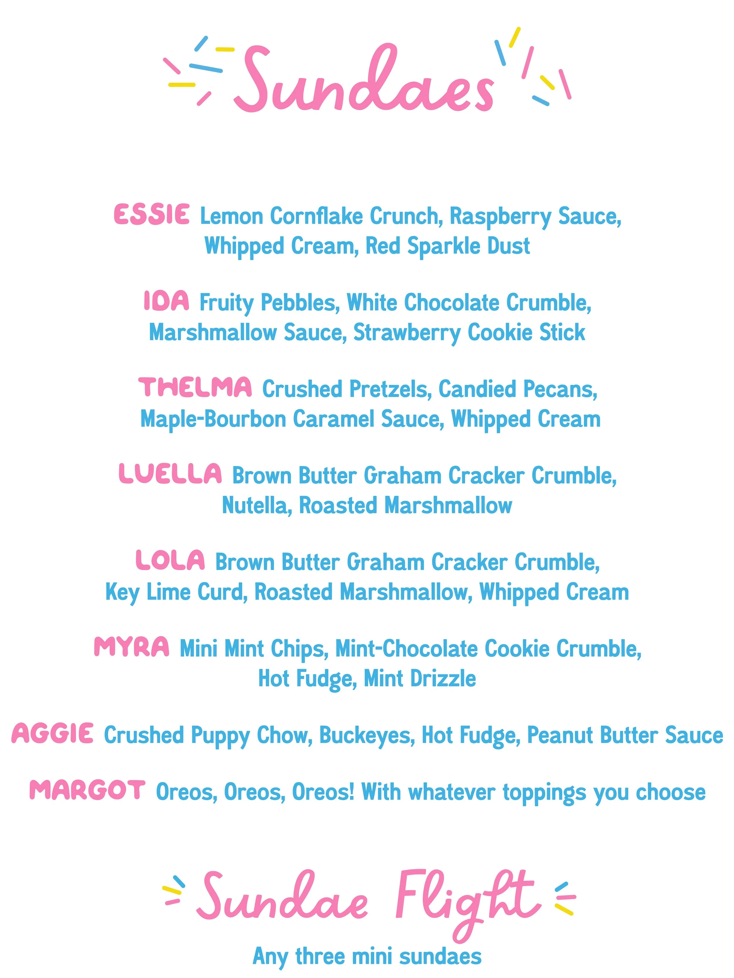 Soft Serve Ice Cream Menu — Little Ladies Soft Serve