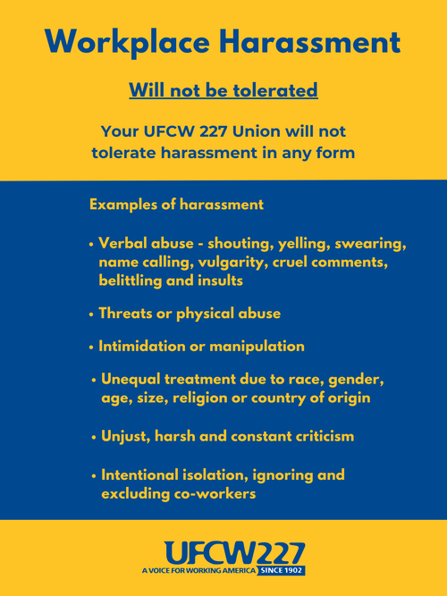 Workplace Harassment — United Food and Commercial Workers Local 227