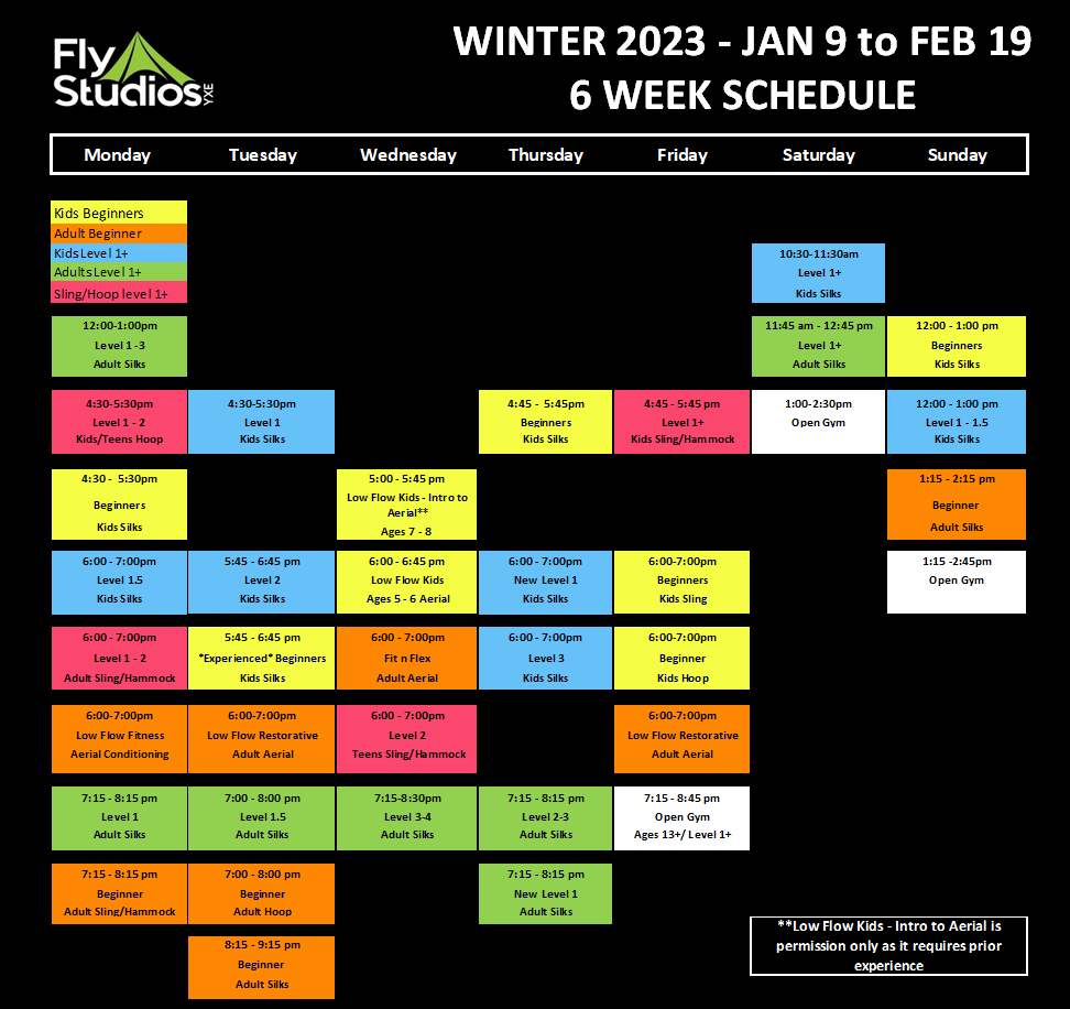 Register for Classes — Fly Studios YXE