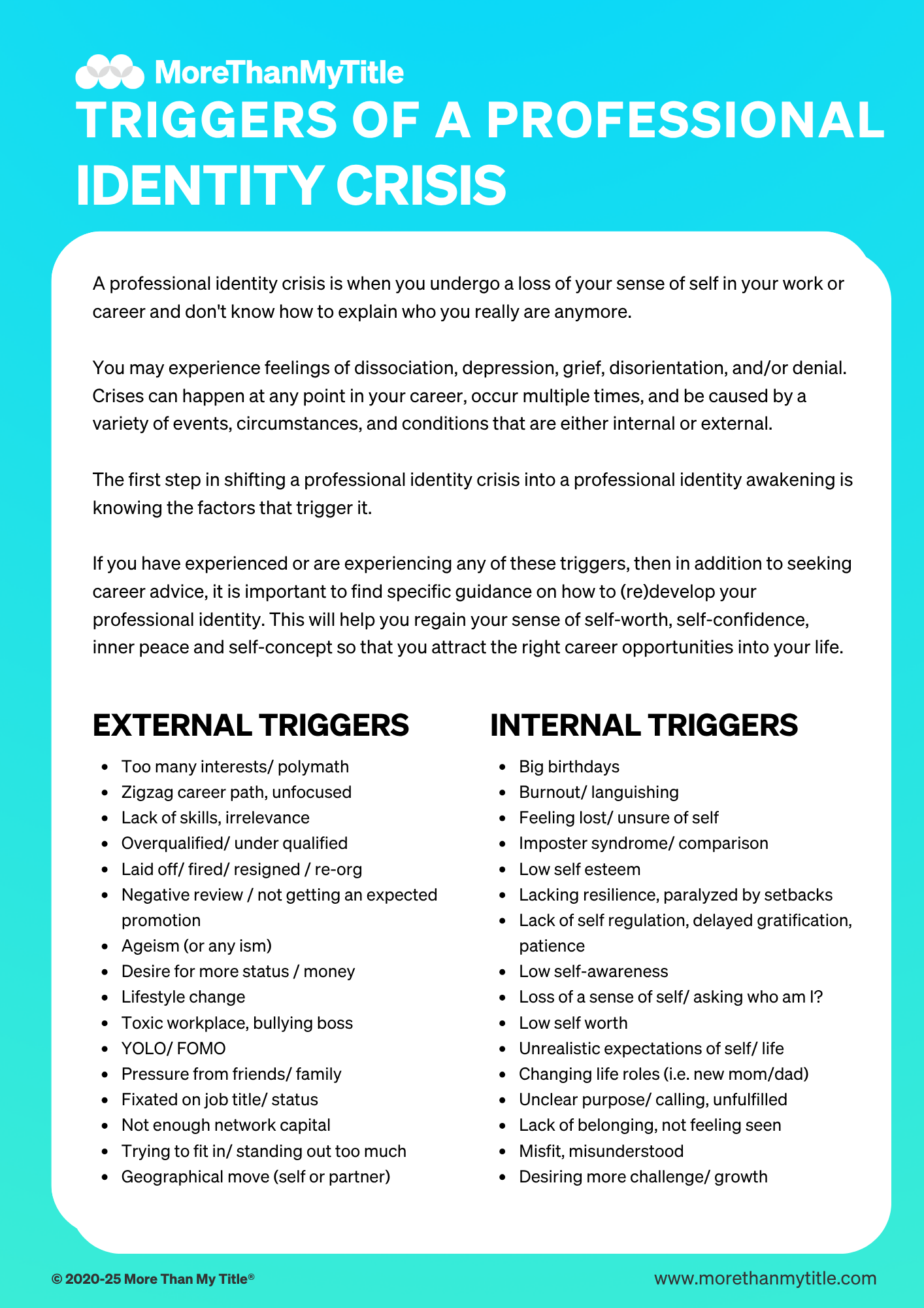 Triggers of a professional identity crisis — More Than My Title