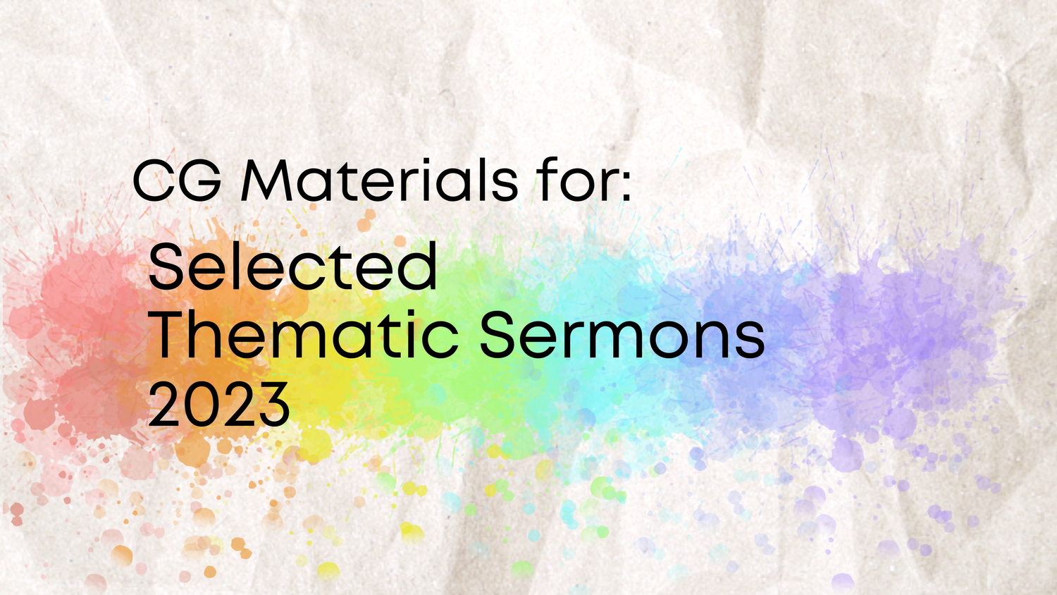 Thematic Sermons 2023 — Grace Methodist Church