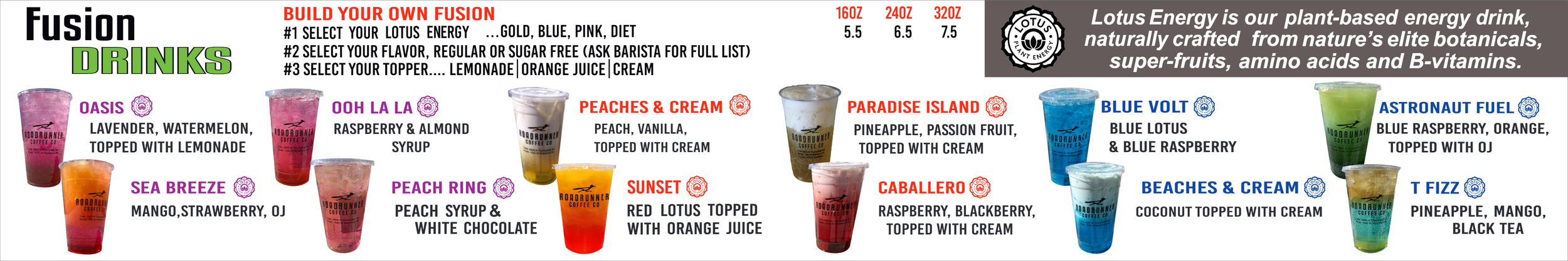 Fusion Energy Drinks — Roadrunner Coffee Co.