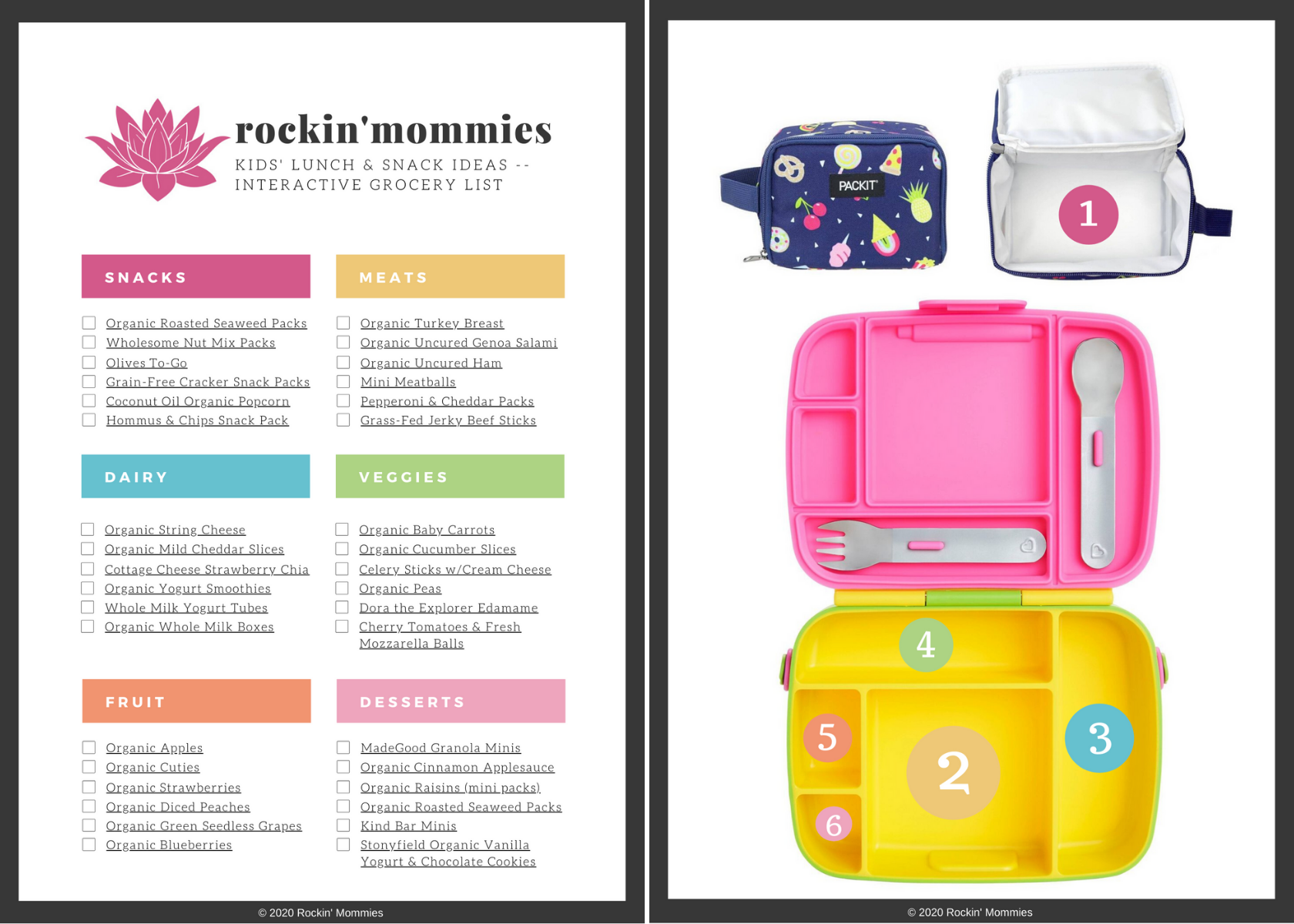 Healthy Snack and Lunch Ideas / Grocery List {printable} — rockin' mommies