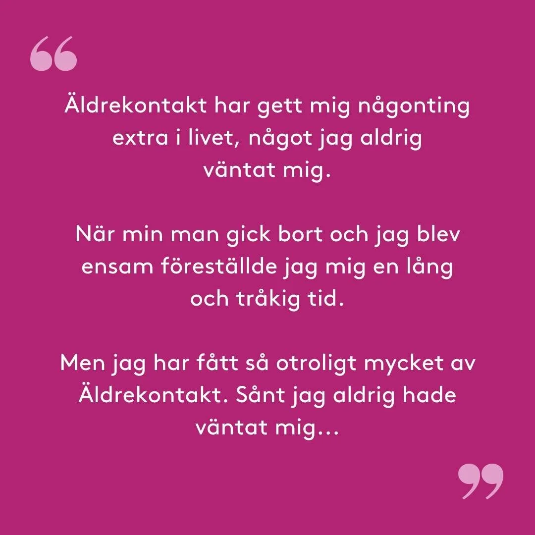 Äldrekontakt - hjälper äldre ur ensamhet