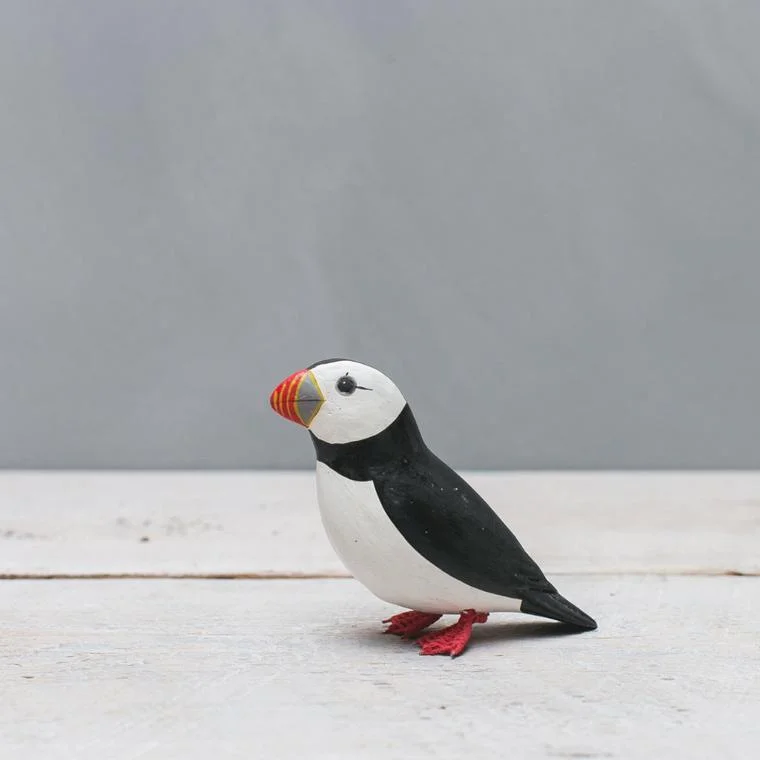 Mini Wooden Puffin (4 inches tall) — Botanica Provincetown