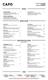 MENU — PIZZA CAPO
