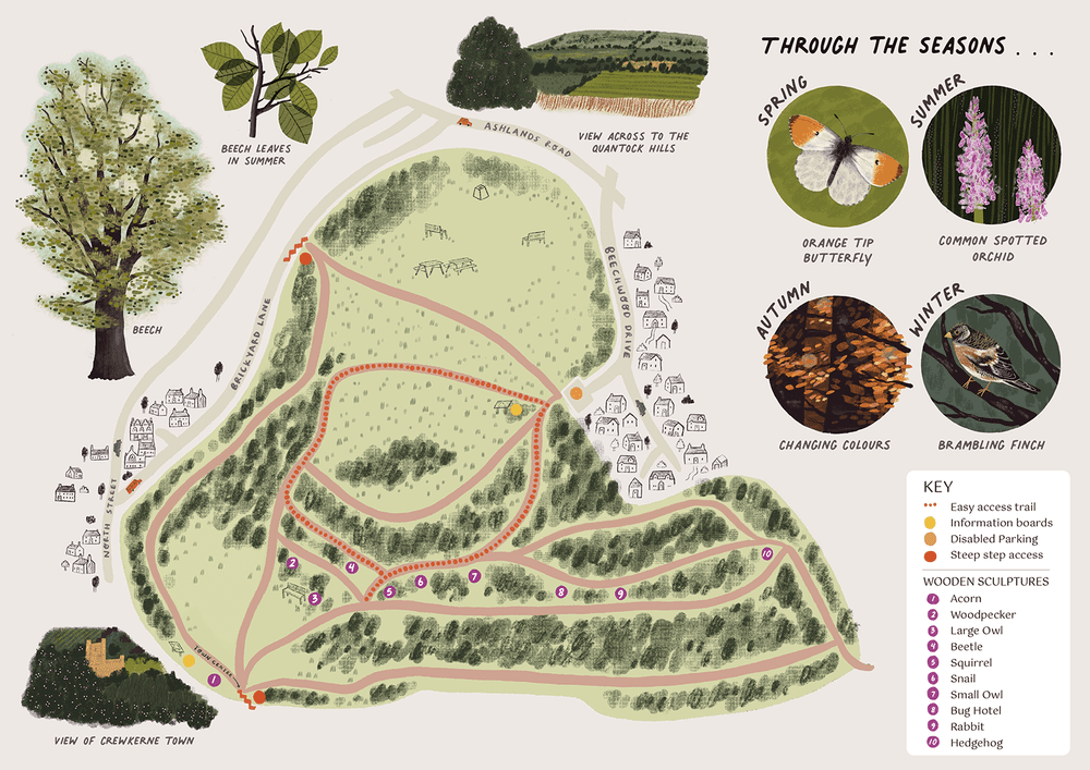 CREWKERNE COUNCIL / Nature Reserve Map — Rachel Akerman