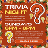 Sunday Night Trivia — Bard & Baker: Board Game Café