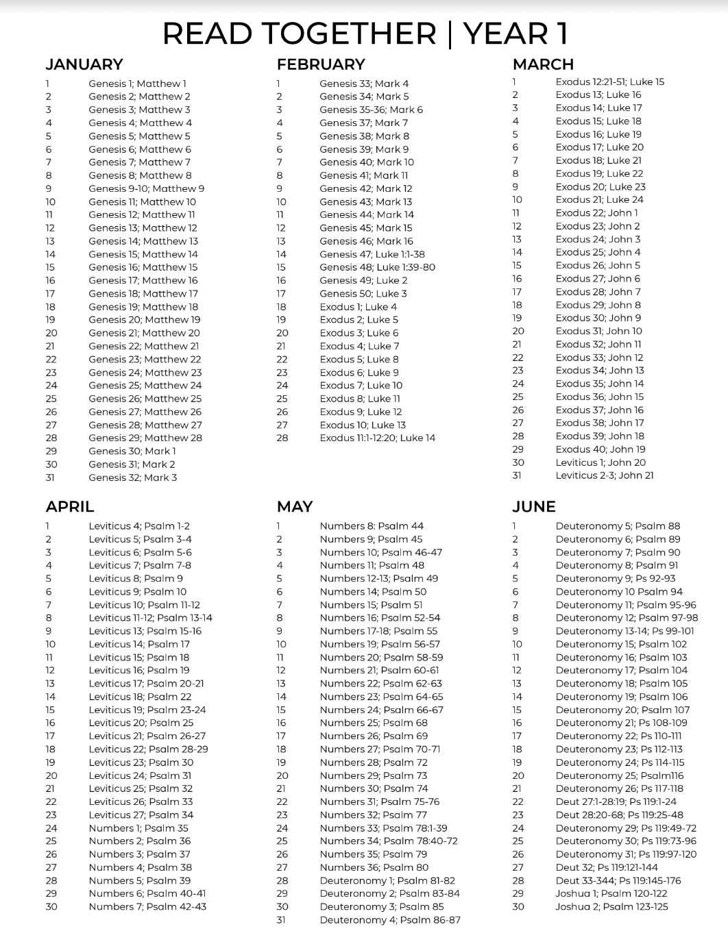 Bible Reading Plan — Missio Church