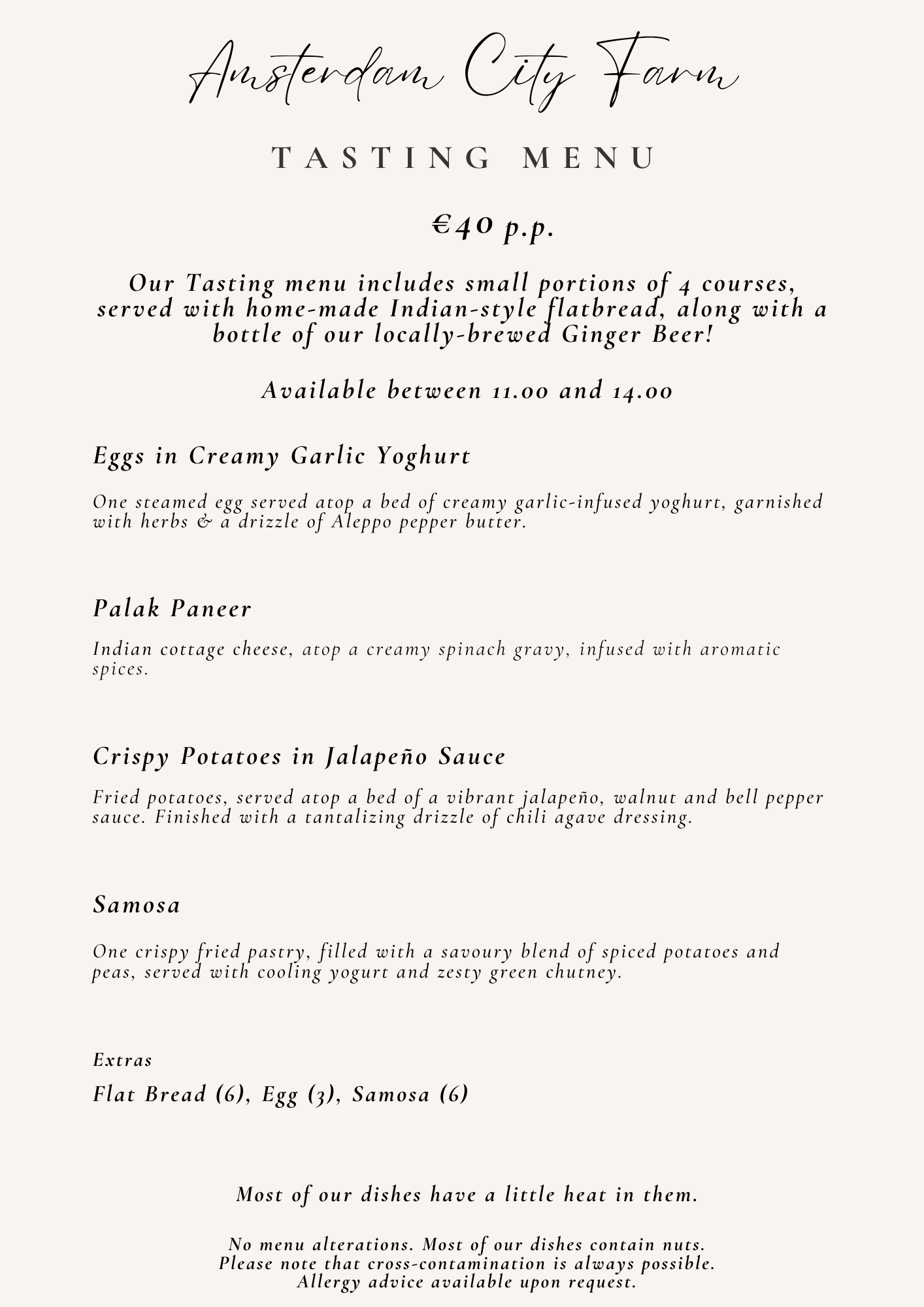 Menu — Amsterdam City Farm