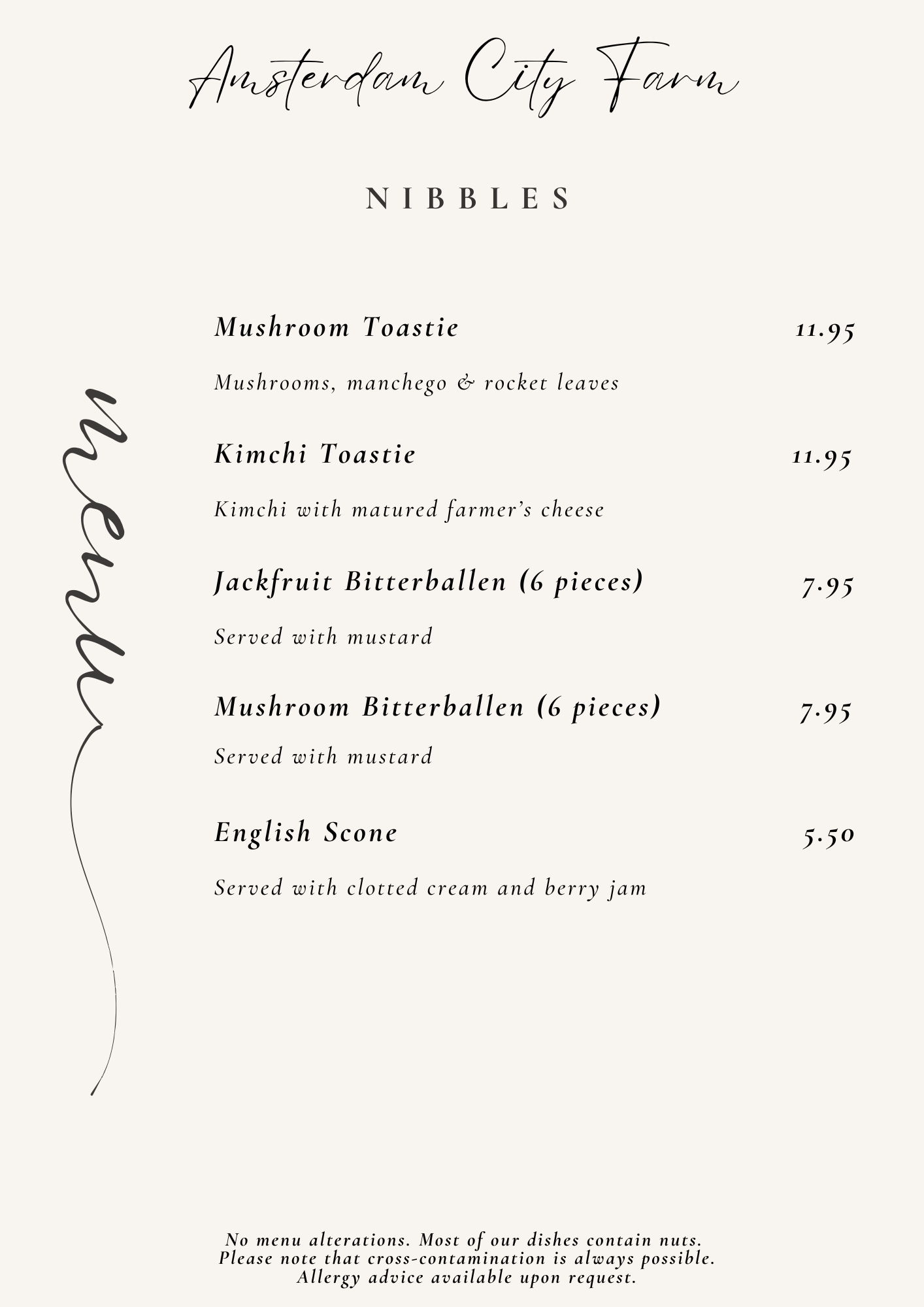Menu — Amsterdam City Farm