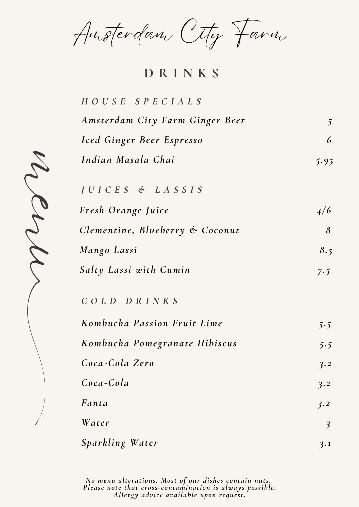 Menu — Amsterdam City Farm
