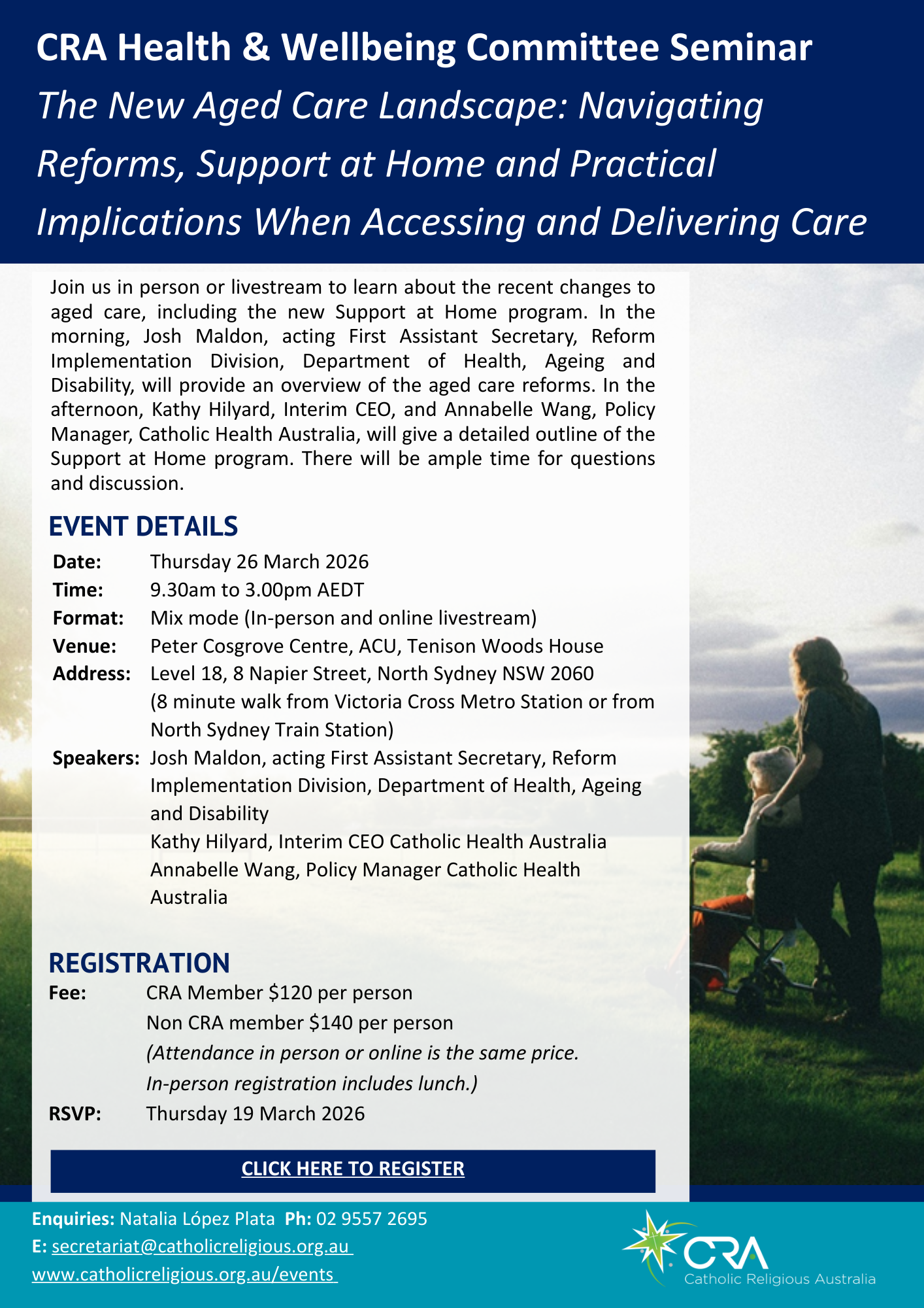 CRA Health & Wellbeing Committee Seminar: The New Aged Care Landscape ...