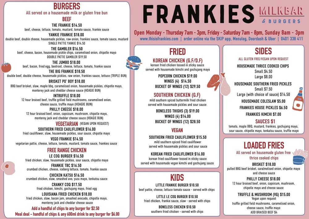 Burger Menu — This Is Frankies