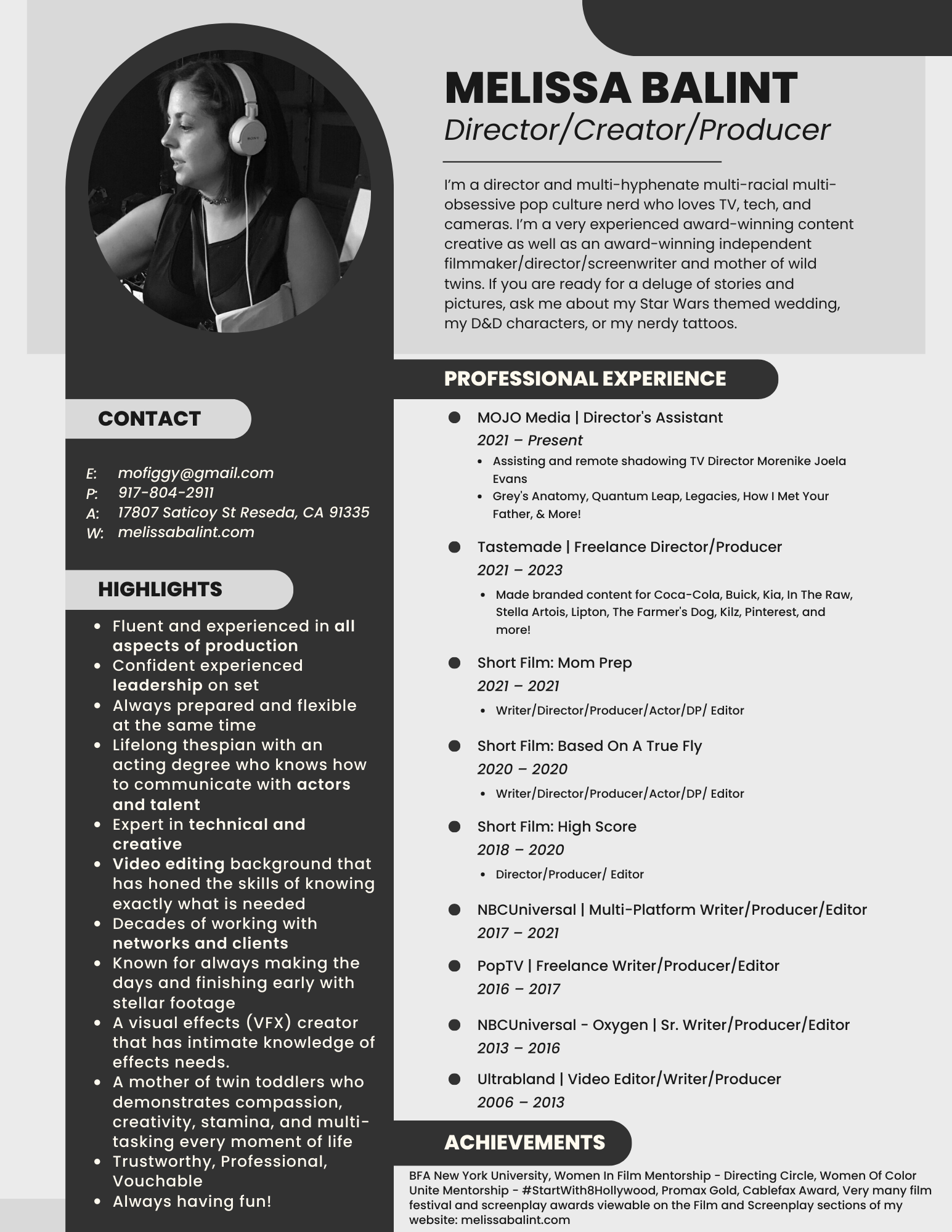 About — melissa balint