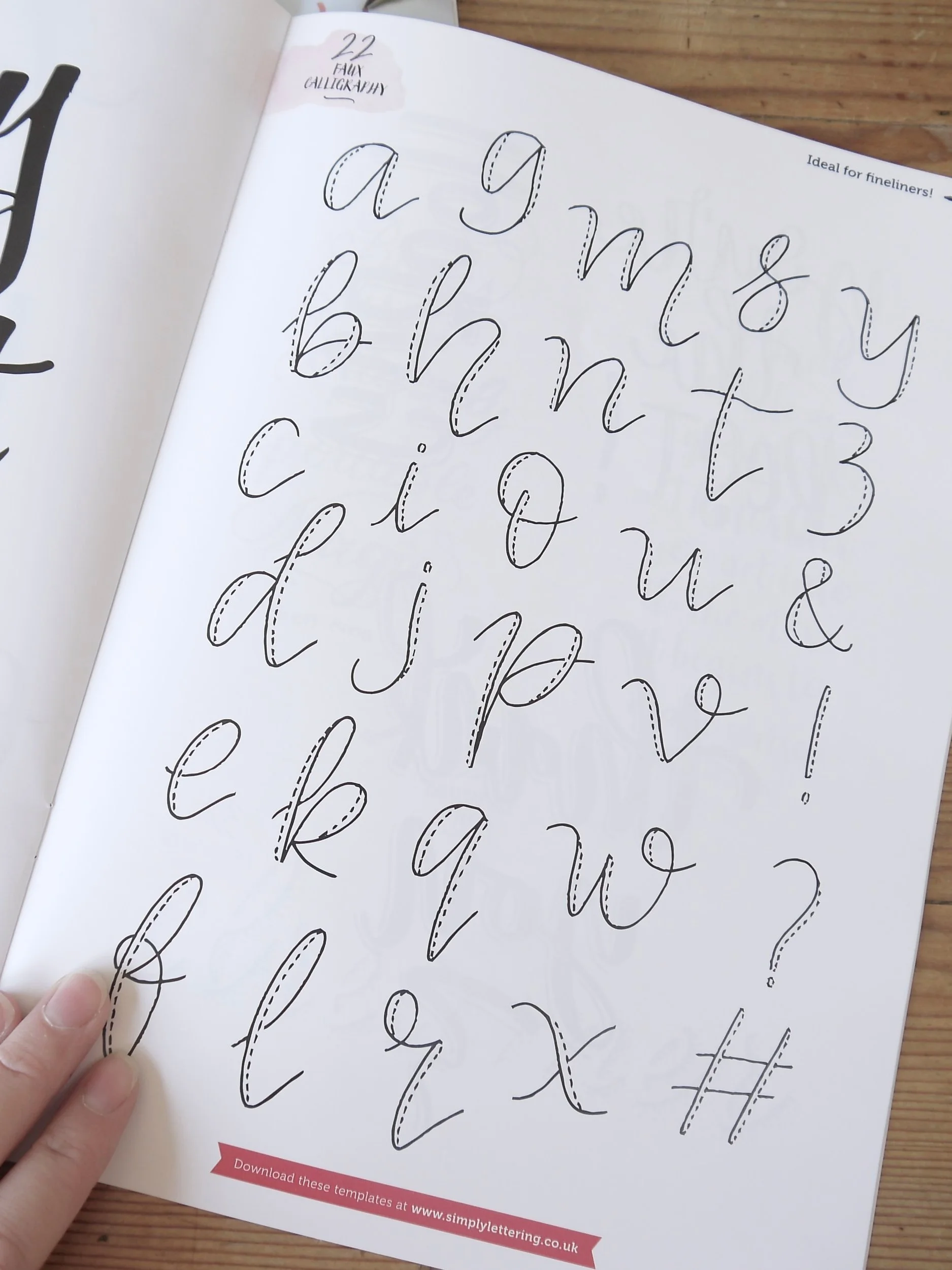 Faux Calligraphy Hand Lettering Practice Worksheets Uppercase