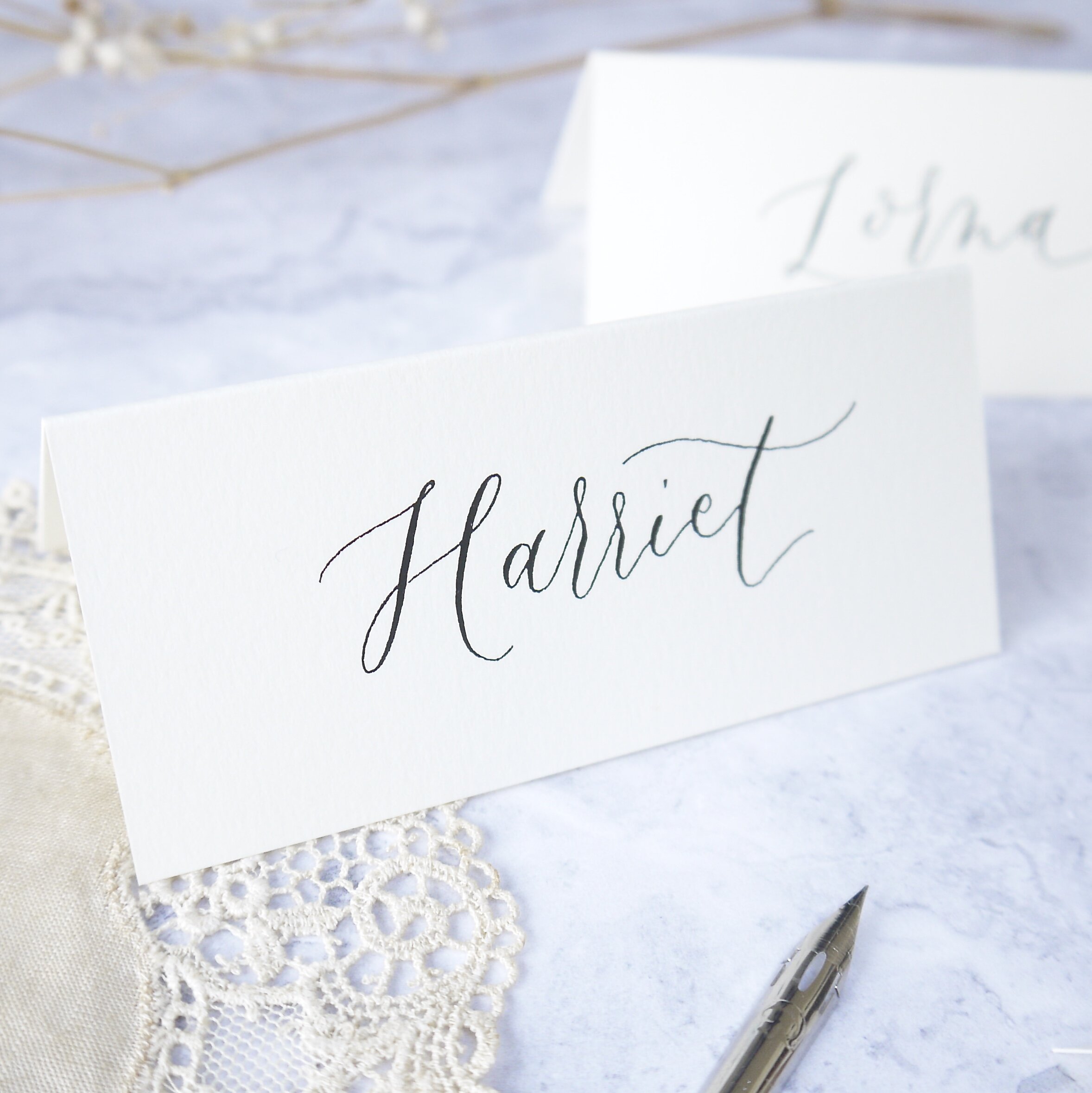 Calligraphy Name Place Cards — Mirabelle Makery