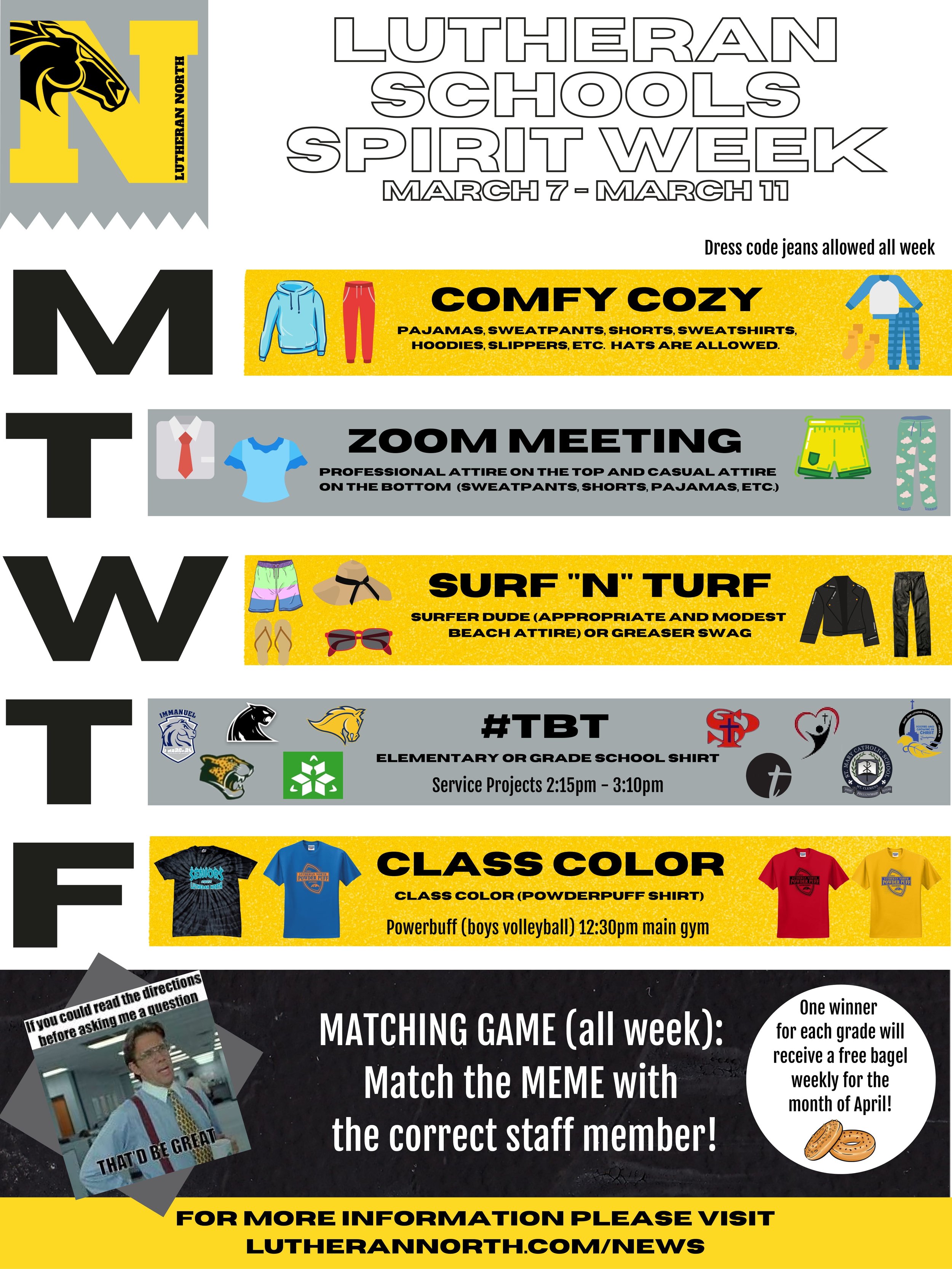 Spirit Week Dress Up Ideas