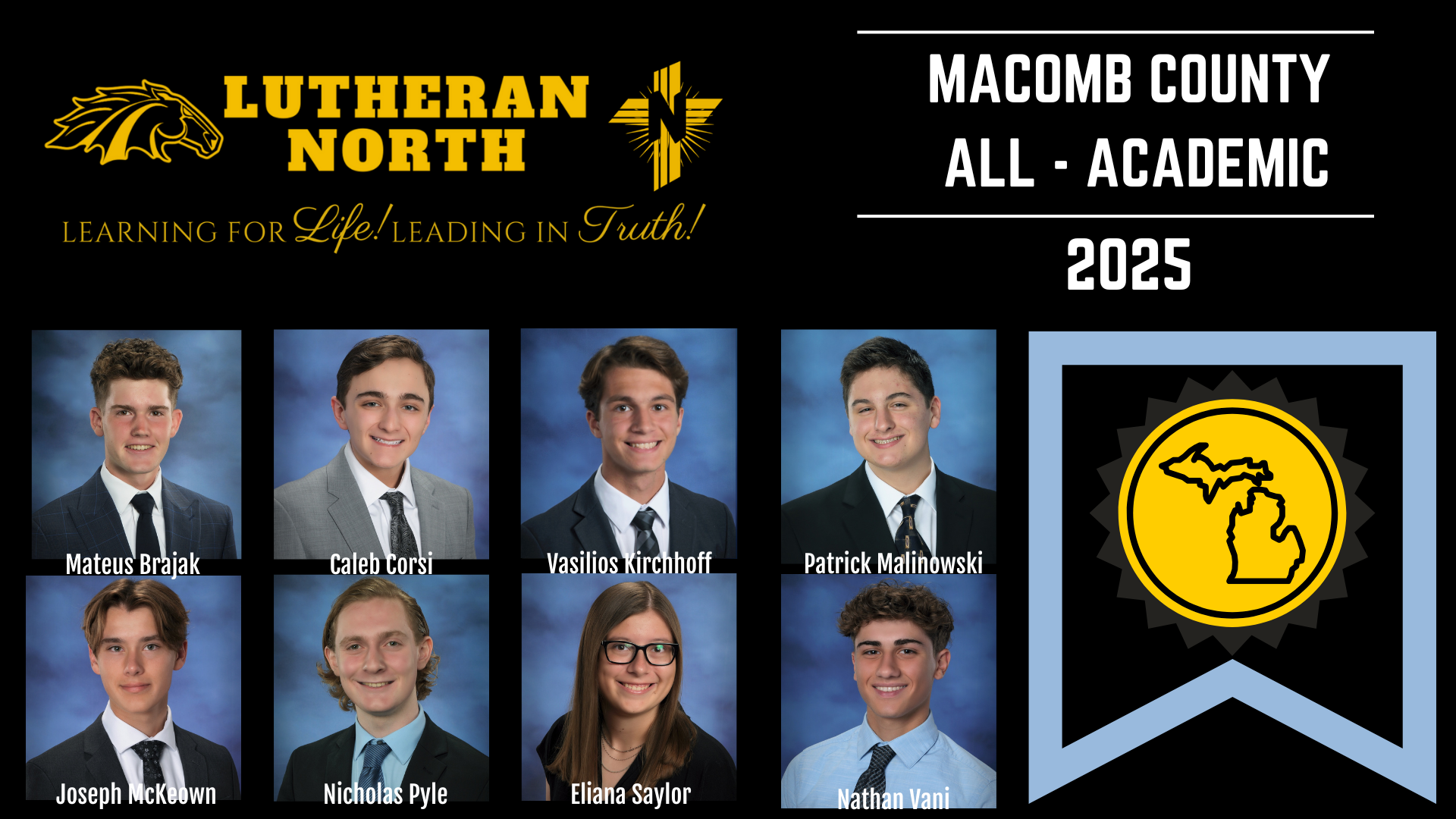 Eight Mustangs Named Macomb County All-Academic 2025! — Lutheran North ...
