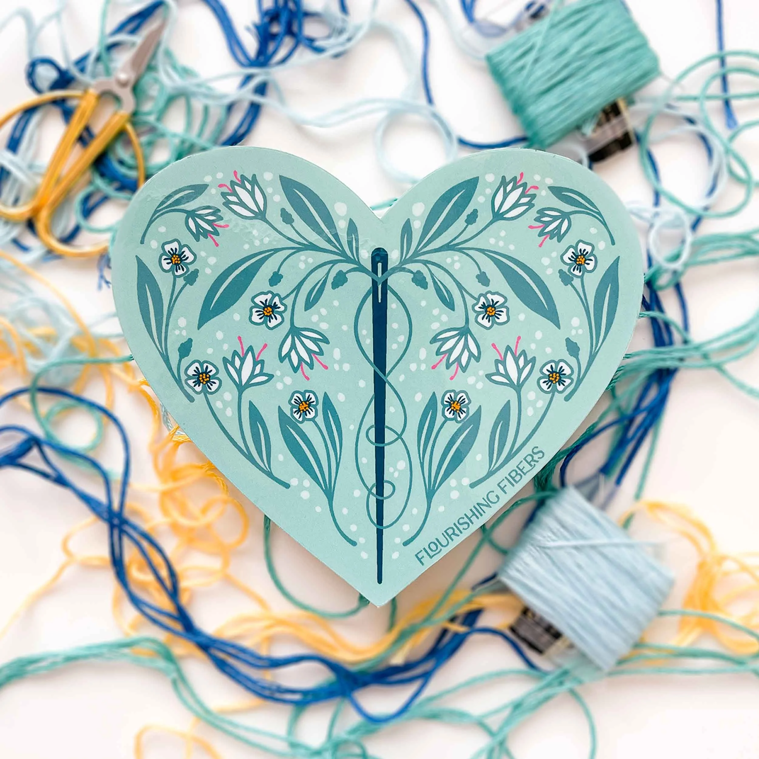 Needle & Thread Love Sticker — Flourishing Fibers - Embroidery ...