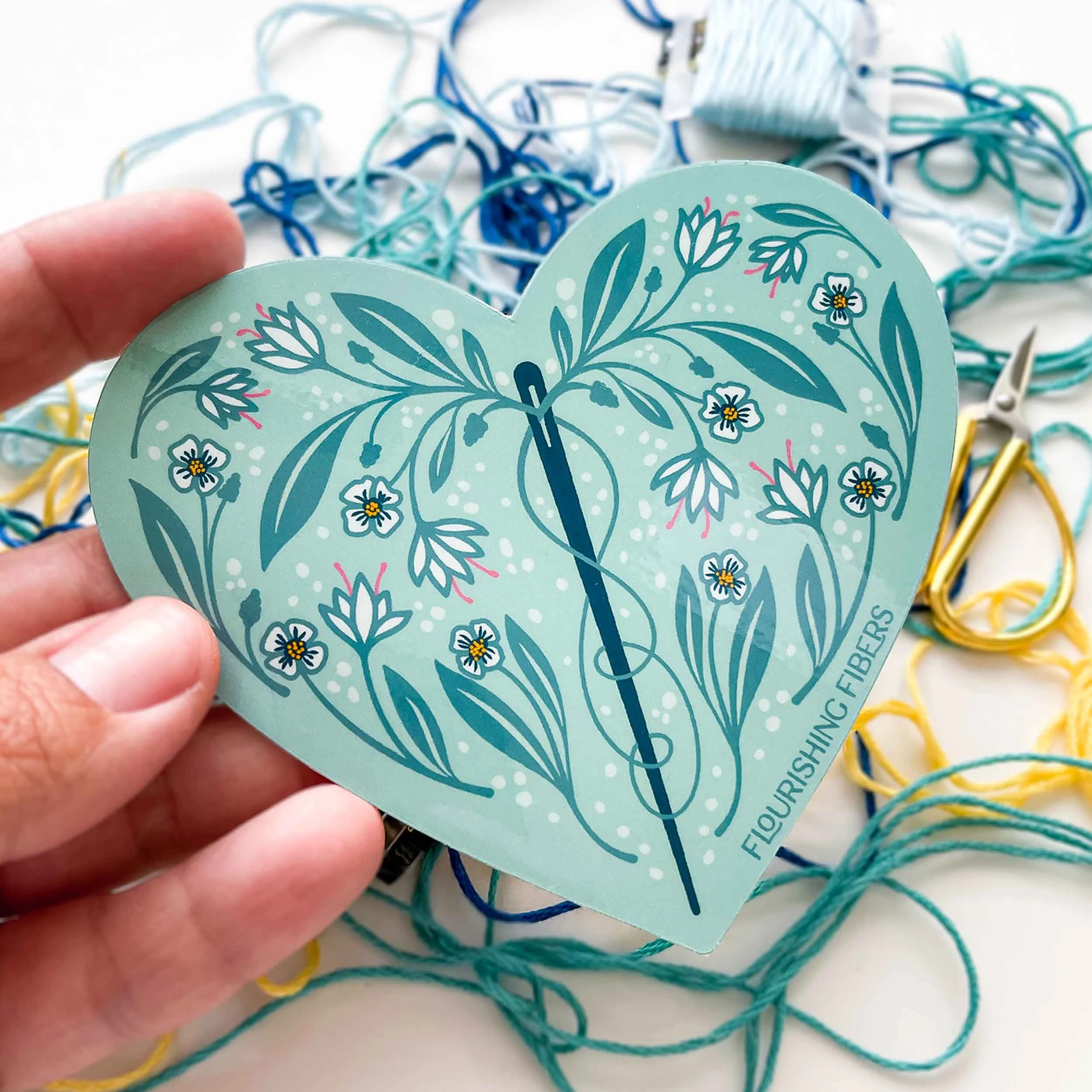 Needle & Thread Love Sticker — Flourishing Fibers - Embroidery ...