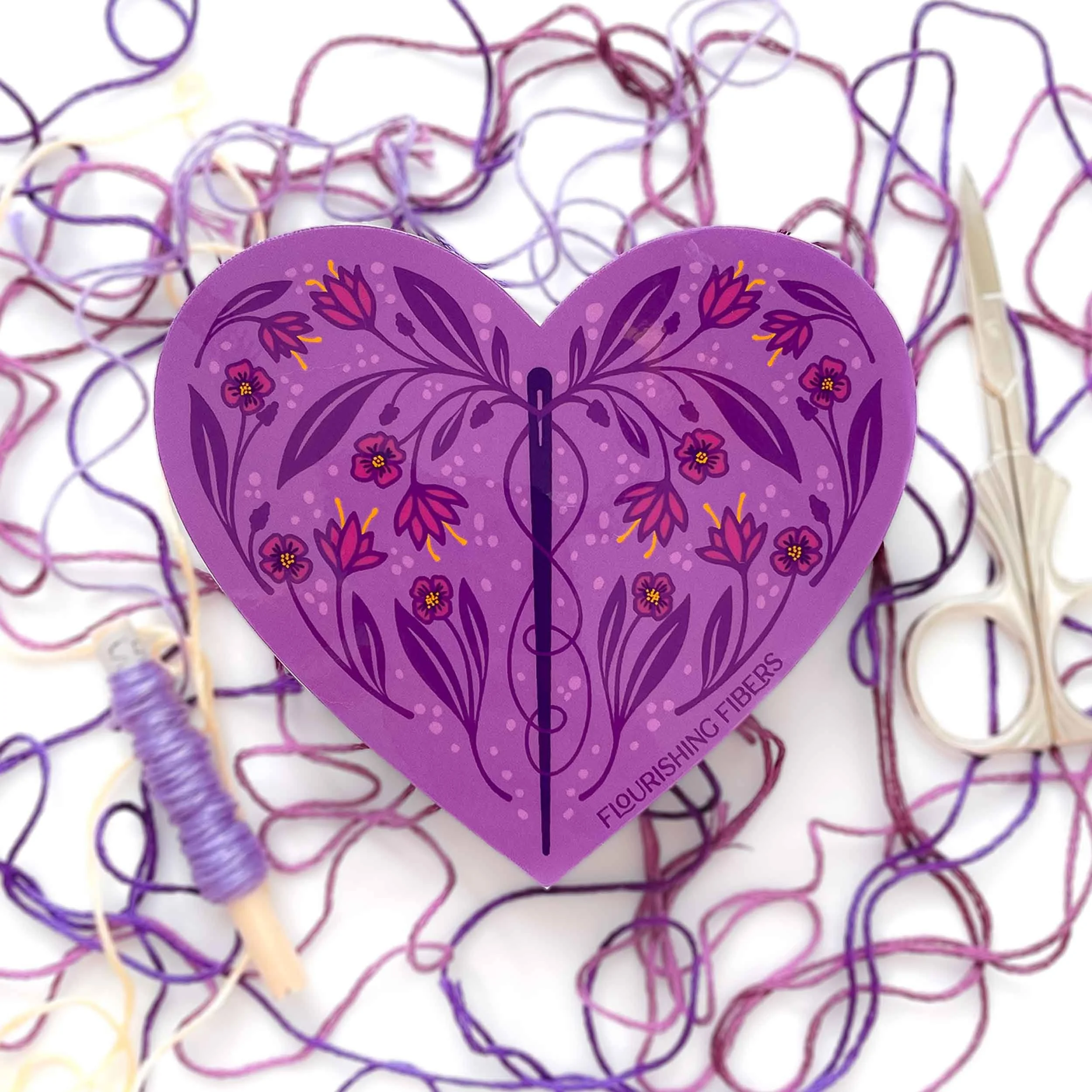 Needle & Thread Love Sticker — Flourishing Fibers - Embroidery ...