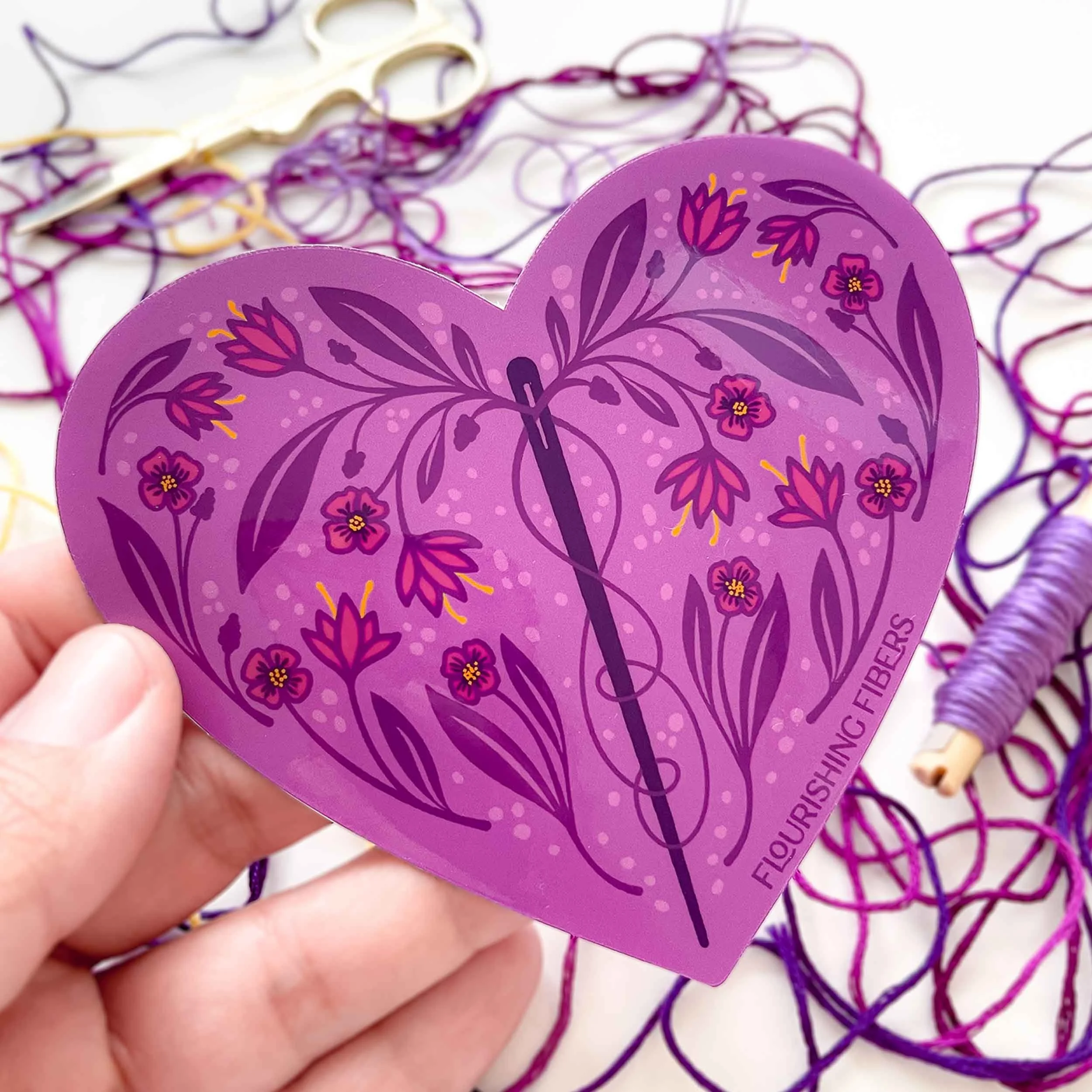 Needle & Thread Love Sticker — Flourishing Fibers - Embroidery ...