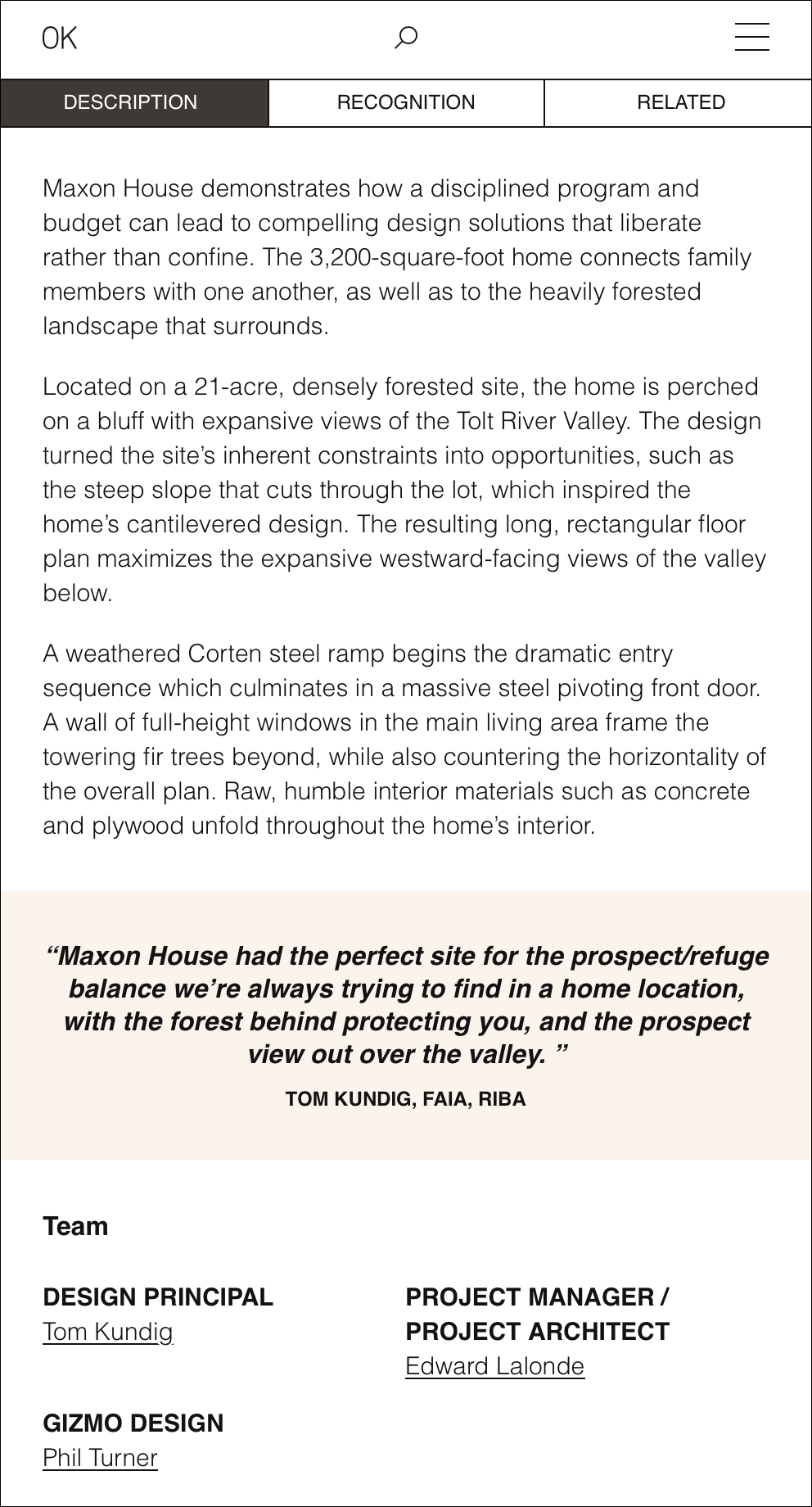 Architecture — Maxon House