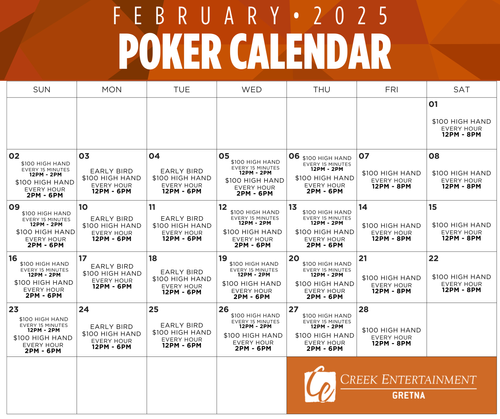 Poker Calendar | Creek Entertainment